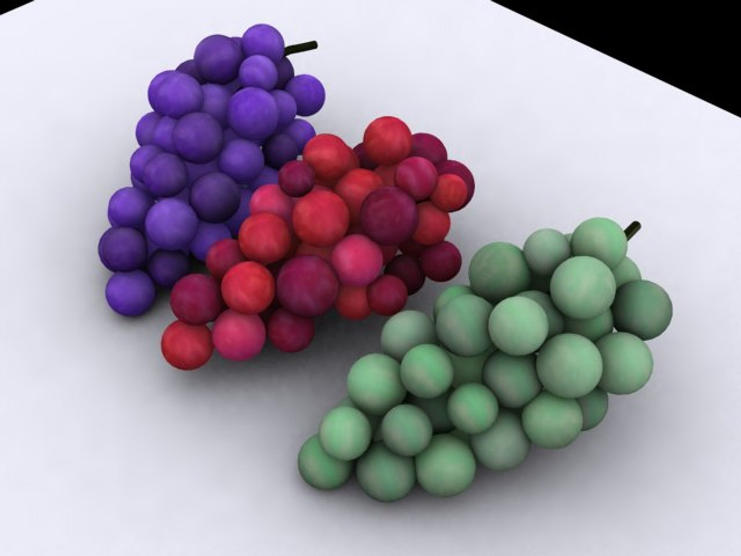 Grapes Fruit 3d Model