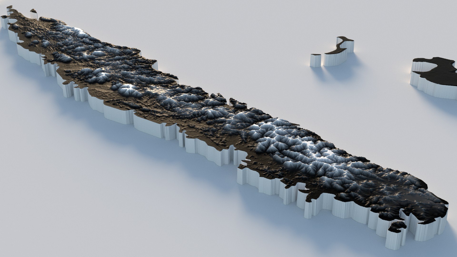 3D Model New Caledonia Terrain Map - TurboSquid 2336542