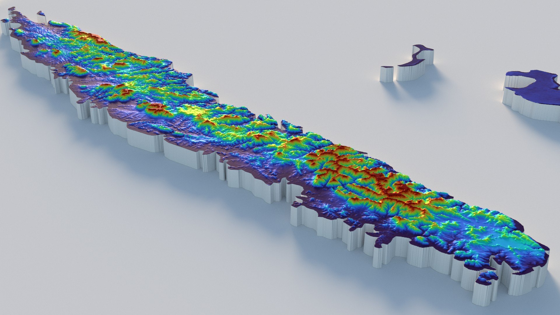 3D Model New Caledonia Terrain Map - TurboSquid 2336542