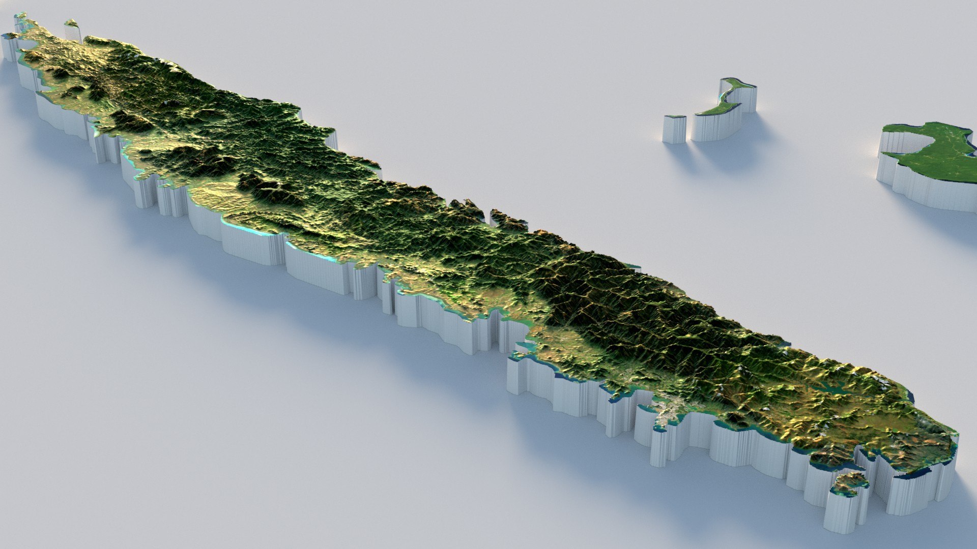 3D Model New Caledonia Terrain Map - TurboSquid 2336542