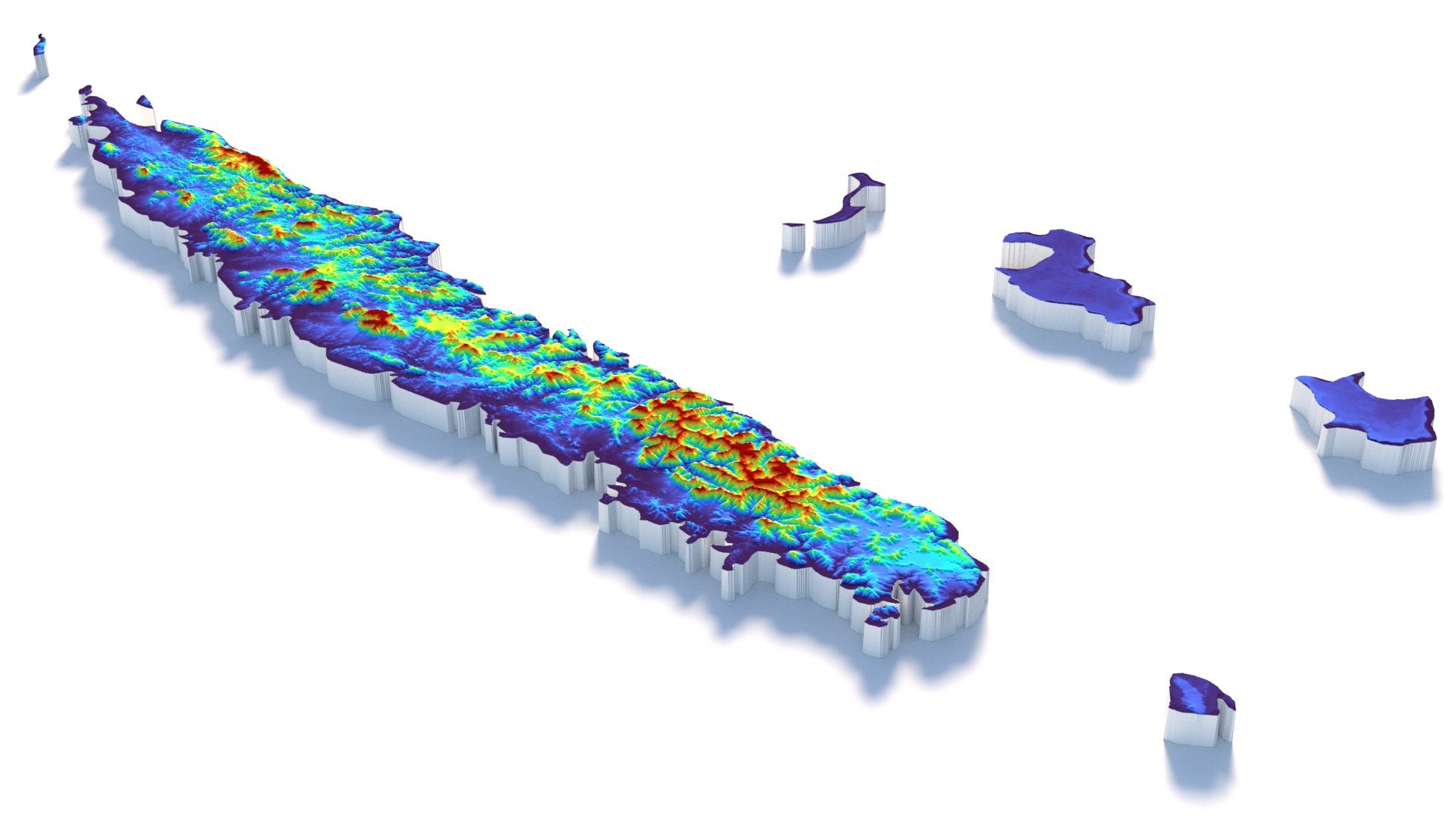 3D Model New Caledonia Terrain Map - TurboSquid 2336542