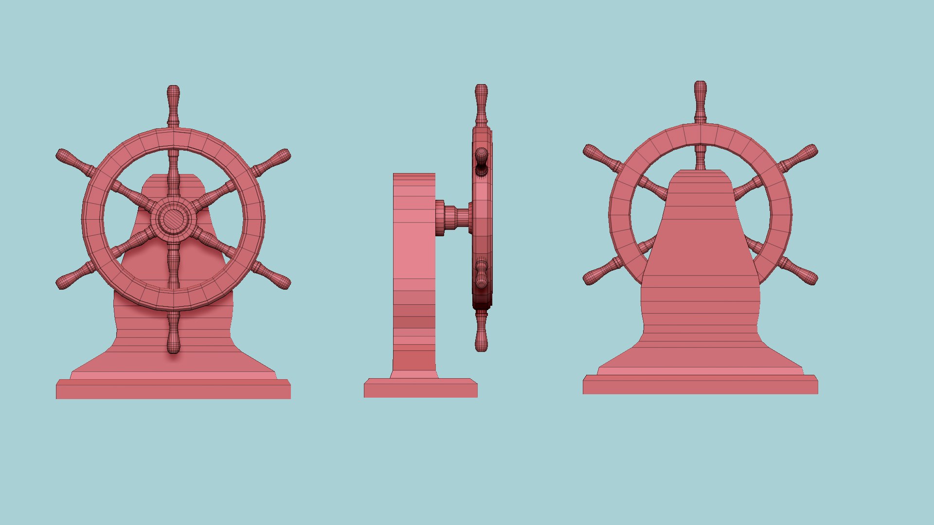 Pirate Ship Wheel 02 - Gold Luxury - Helm Interior Parts 3D Model ...