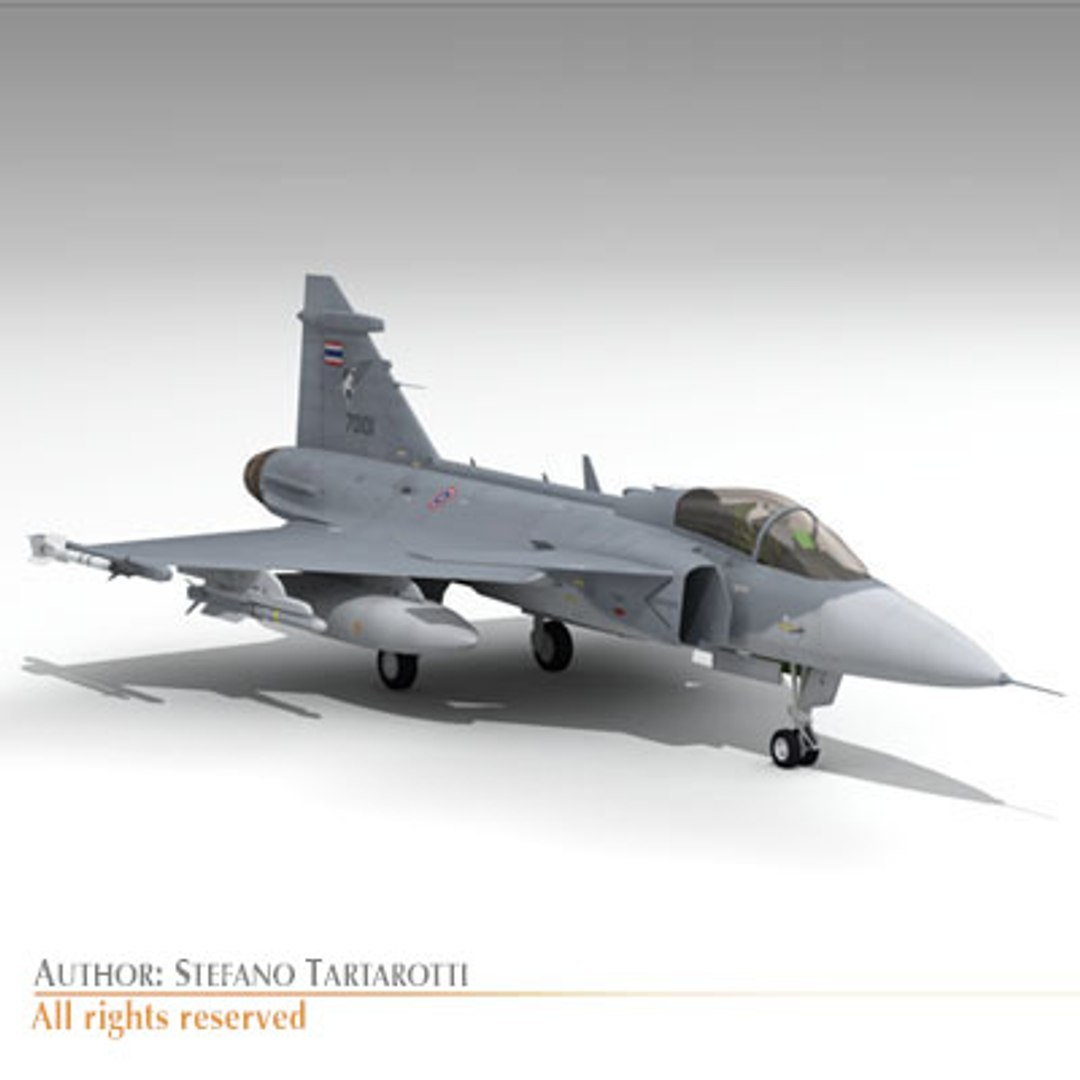Jas 39a Thai 39 Gripen 3d Model
