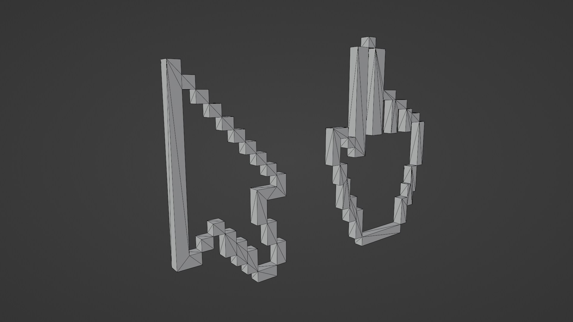 Mouse Hand And Arrow Cursor Icon 3D - TurboSquid 1886321