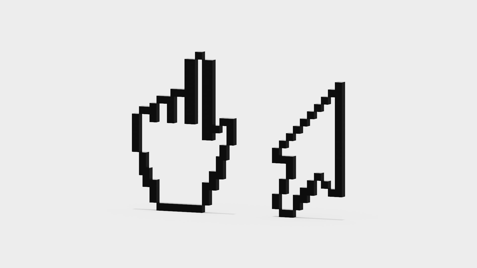 Mouse Hand And Arrow Cursor Icon 3D - TurboSquid 1886321