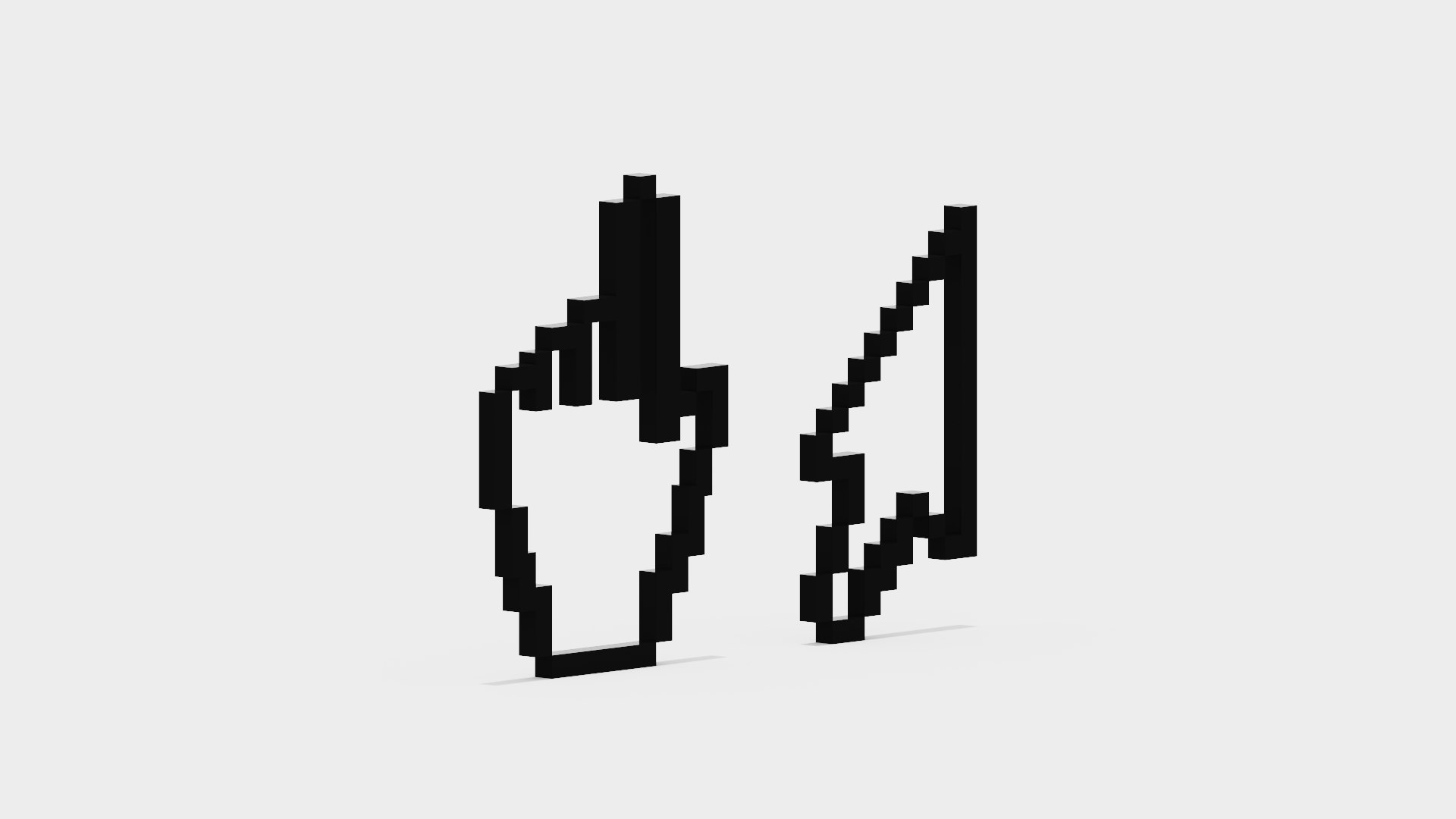 Mouse Hand And Arrow Cursor Icon 3D - TurboSquid 1886321