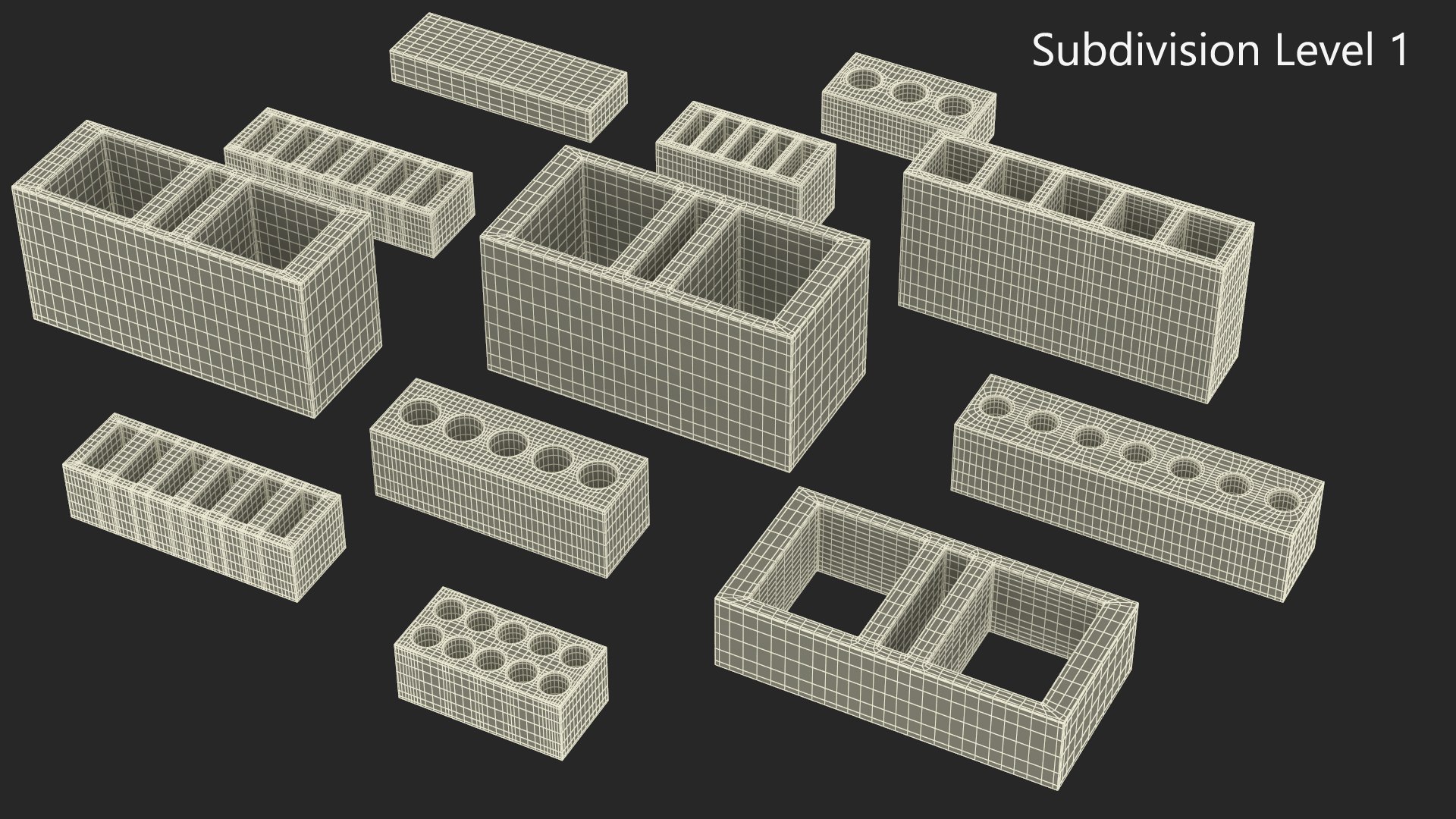 3D Concrete Modular Bricks Set - TurboSquid 2141582