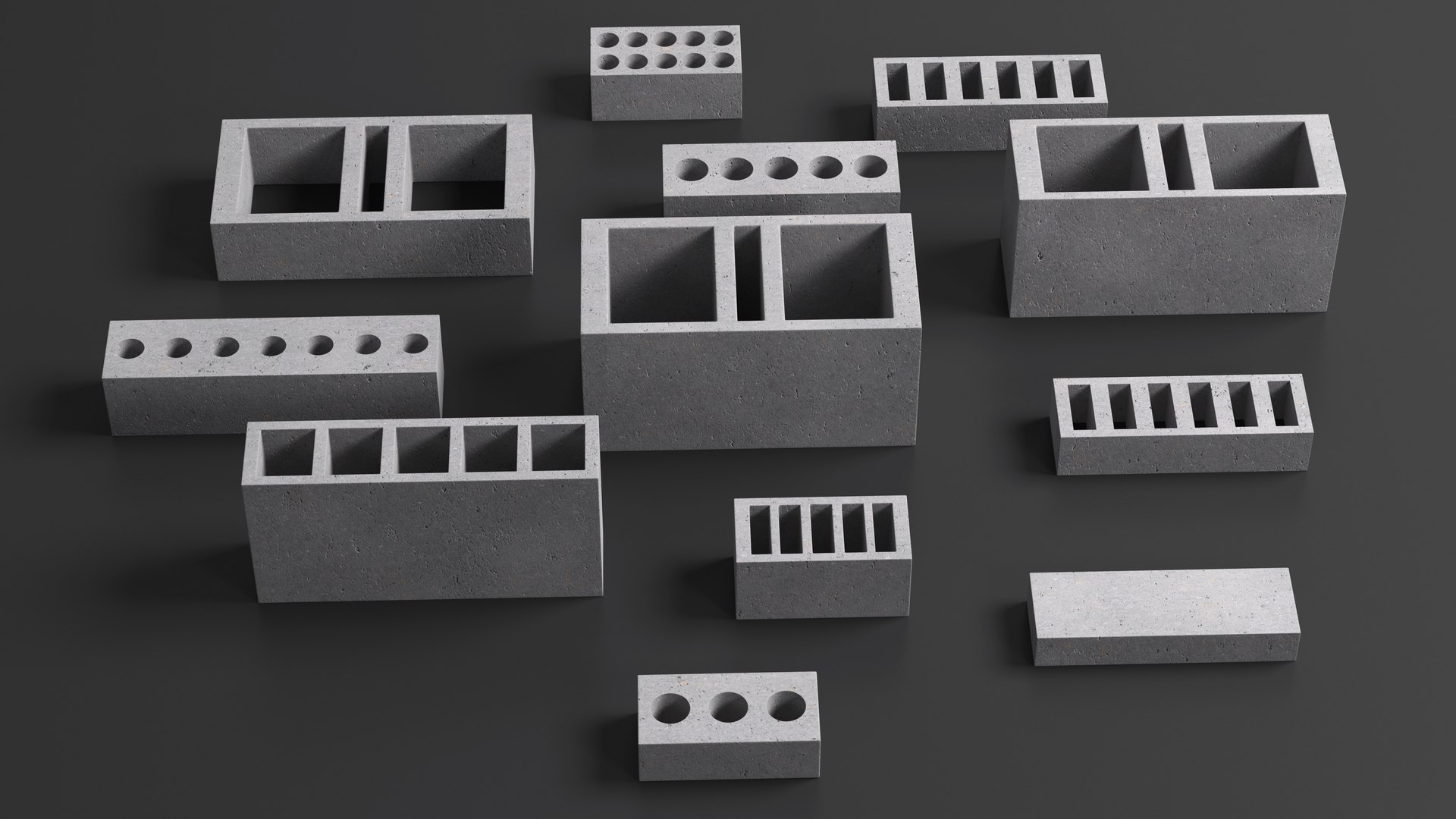 3D Concrete Modular Bricks Set - TurboSquid 2141582