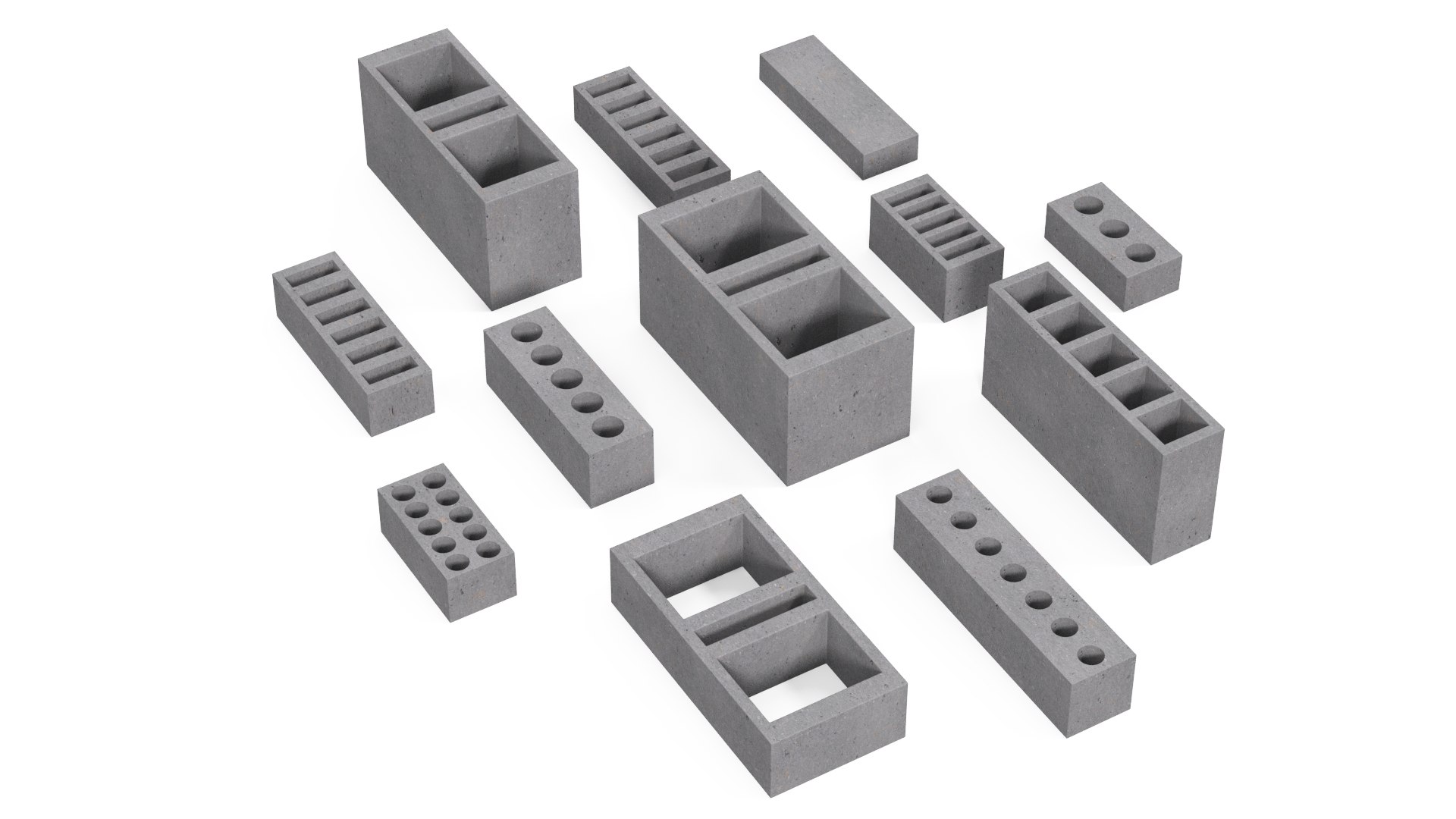 3D Concrete Modular Bricks Set - TurboSquid 2141582