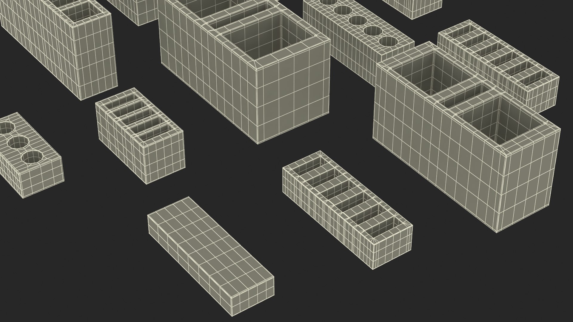 3D Concrete Modular Bricks Set - TurboSquid 2141582