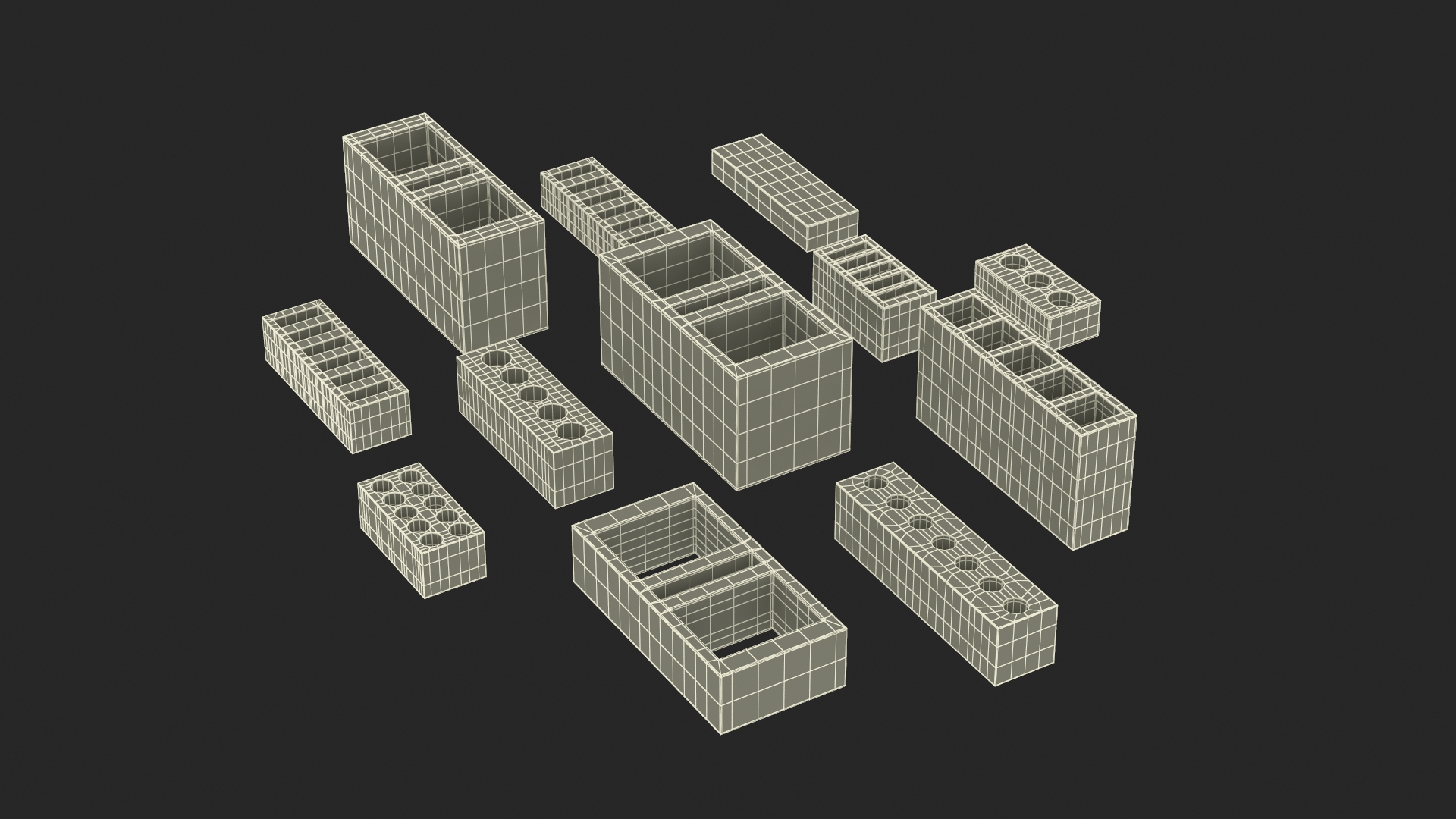 3D Concrete Modular Bricks Set - TurboSquid 2141582