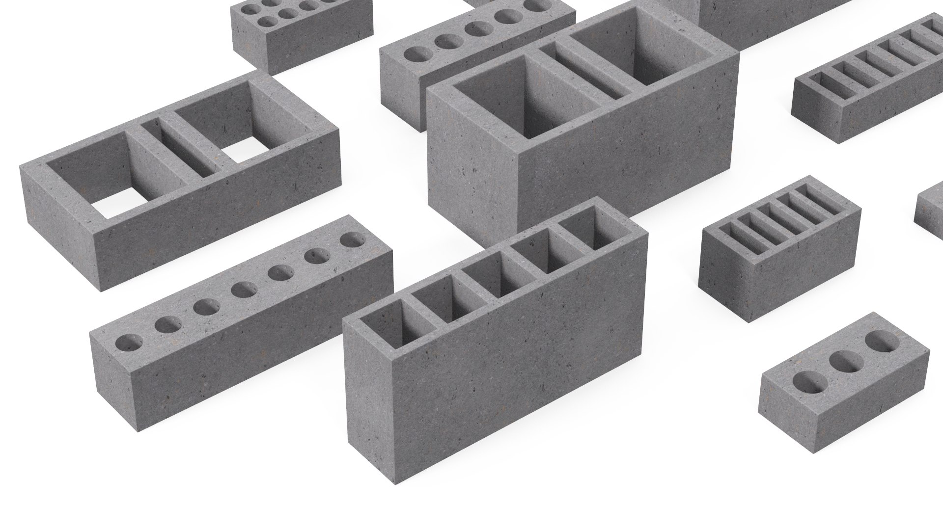 3D Concrete Modular Bricks Set - TurboSquid 2141582