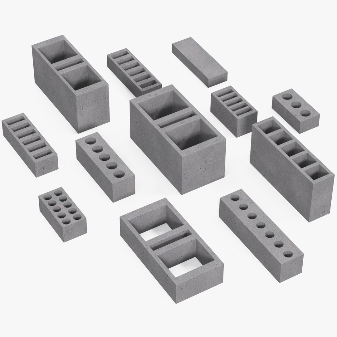 3D Concrete Modular Bricks Set - TurboSquid 2141582