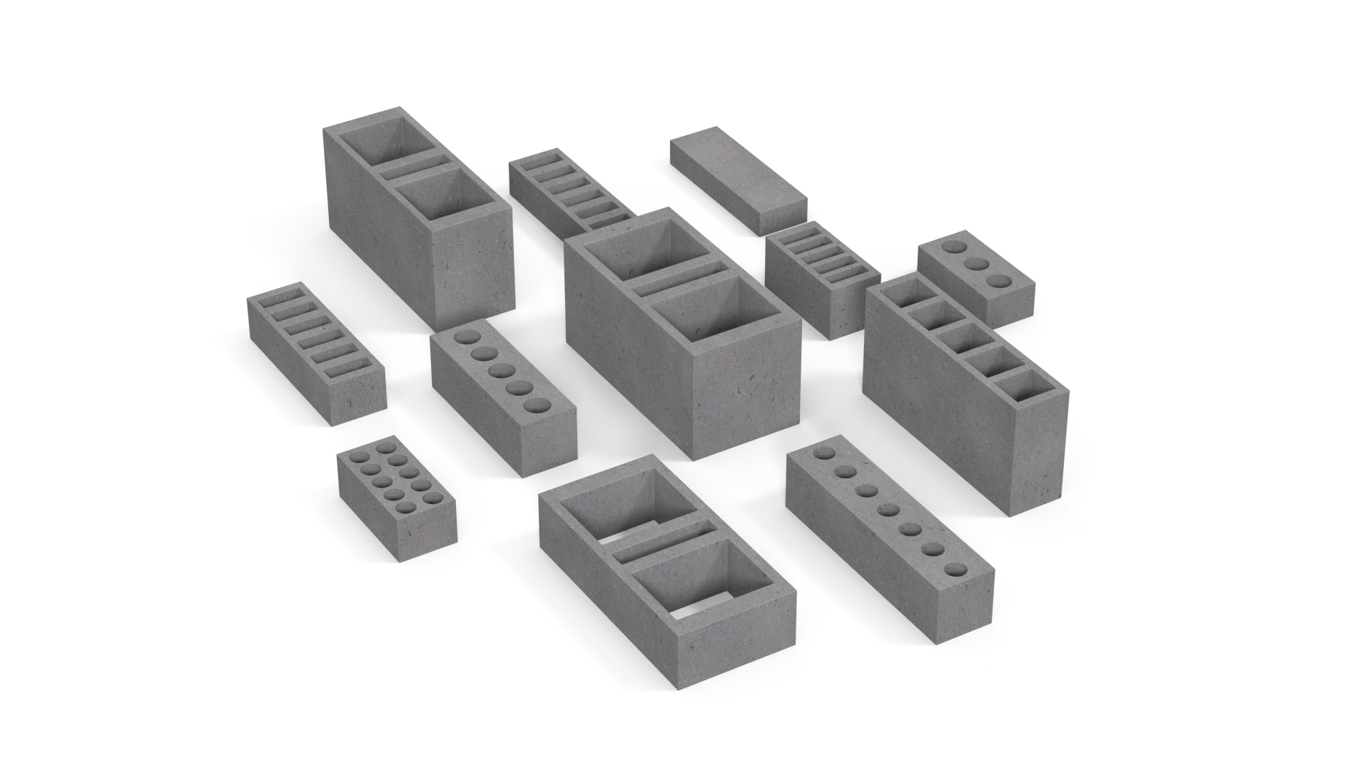 3D Concrete Modular Bricks Set - TurboSquid 2141582