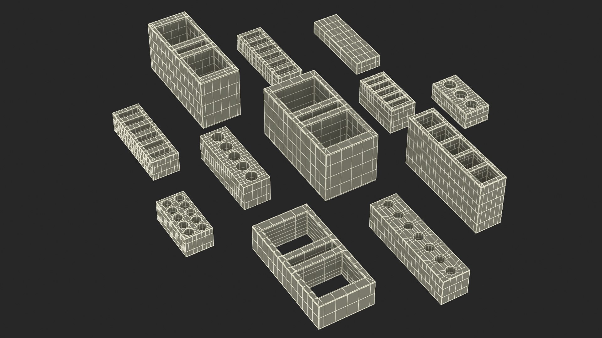 3D Concrete Modular Bricks Set - TurboSquid 2141582
