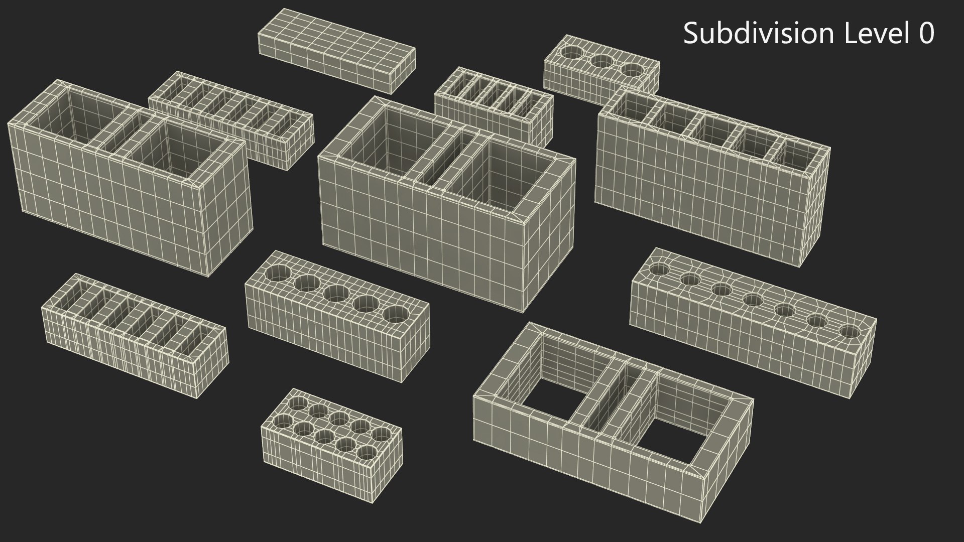 3D Concrete Modular Bricks Set - TurboSquid 2141582