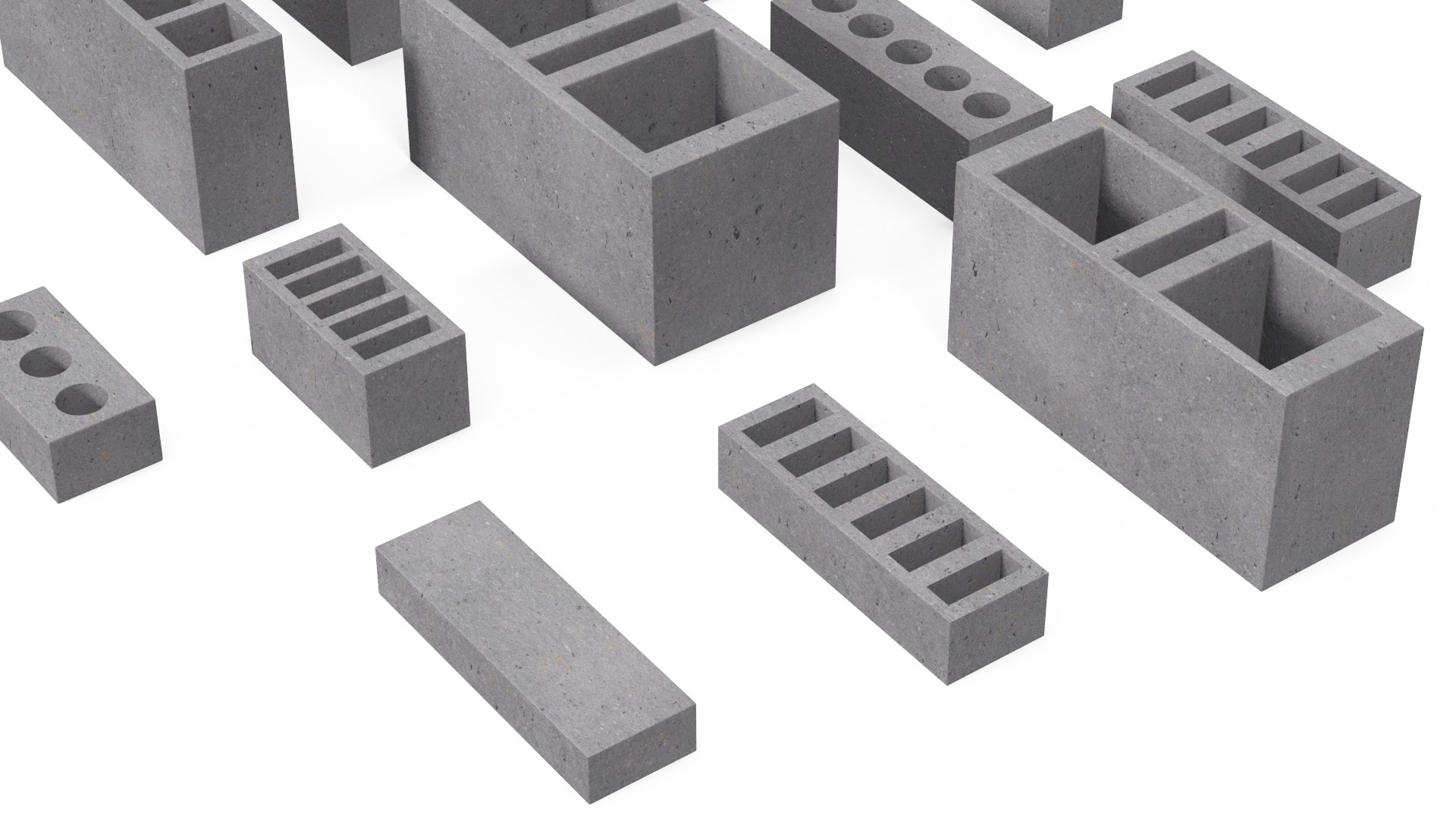 3D Concrete Modular Bricks Set - TurboSquid 2141582