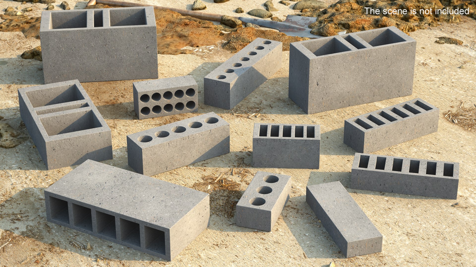 3D Concrete Modular Bricks Set - TurboSquid 2141582