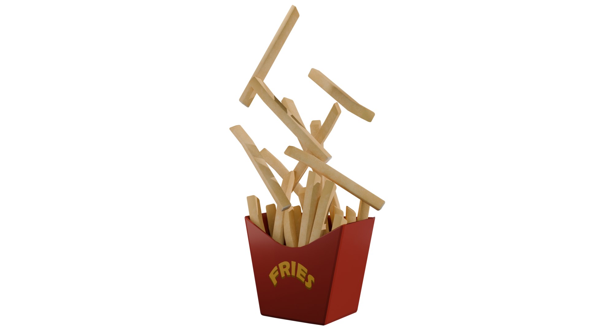 French Fries Box 3D Model - TurboSquid 2227186