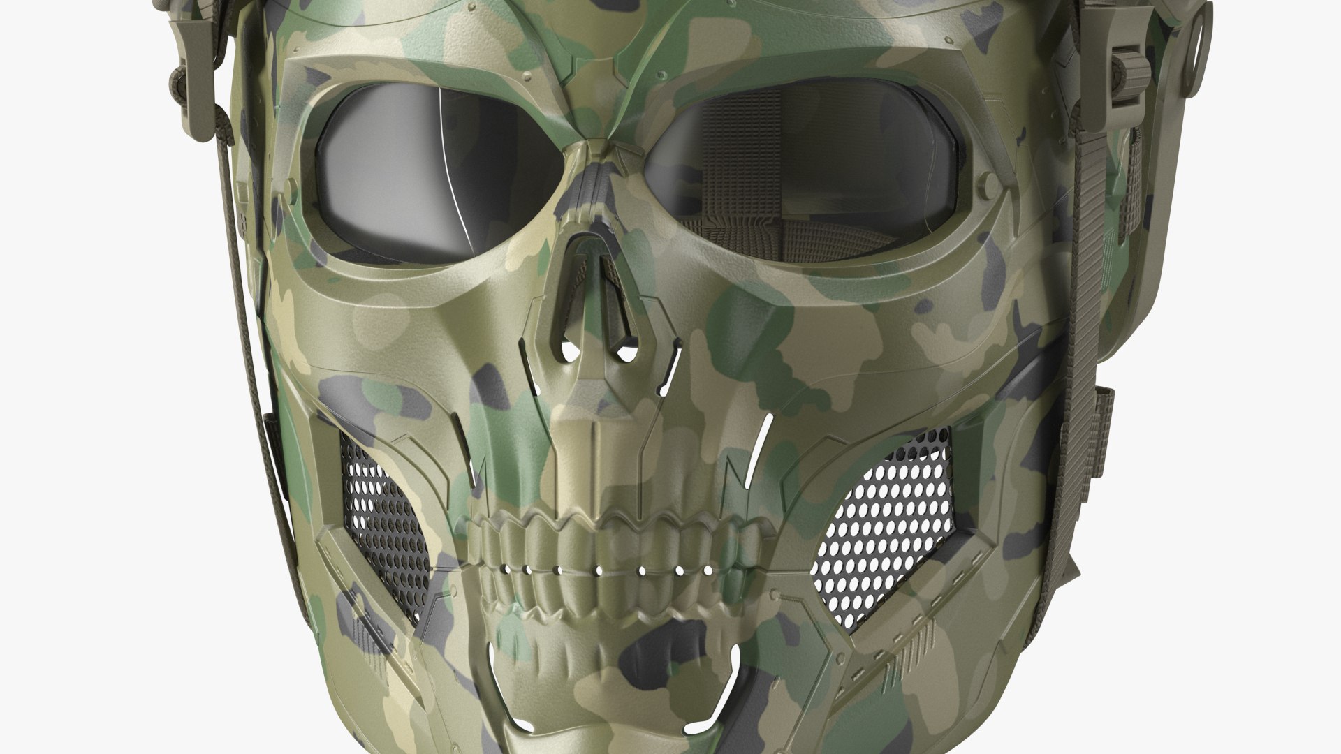 3D Camouflage Airsoft Tactical Helmet and Mask - TurboSquid 2109175
