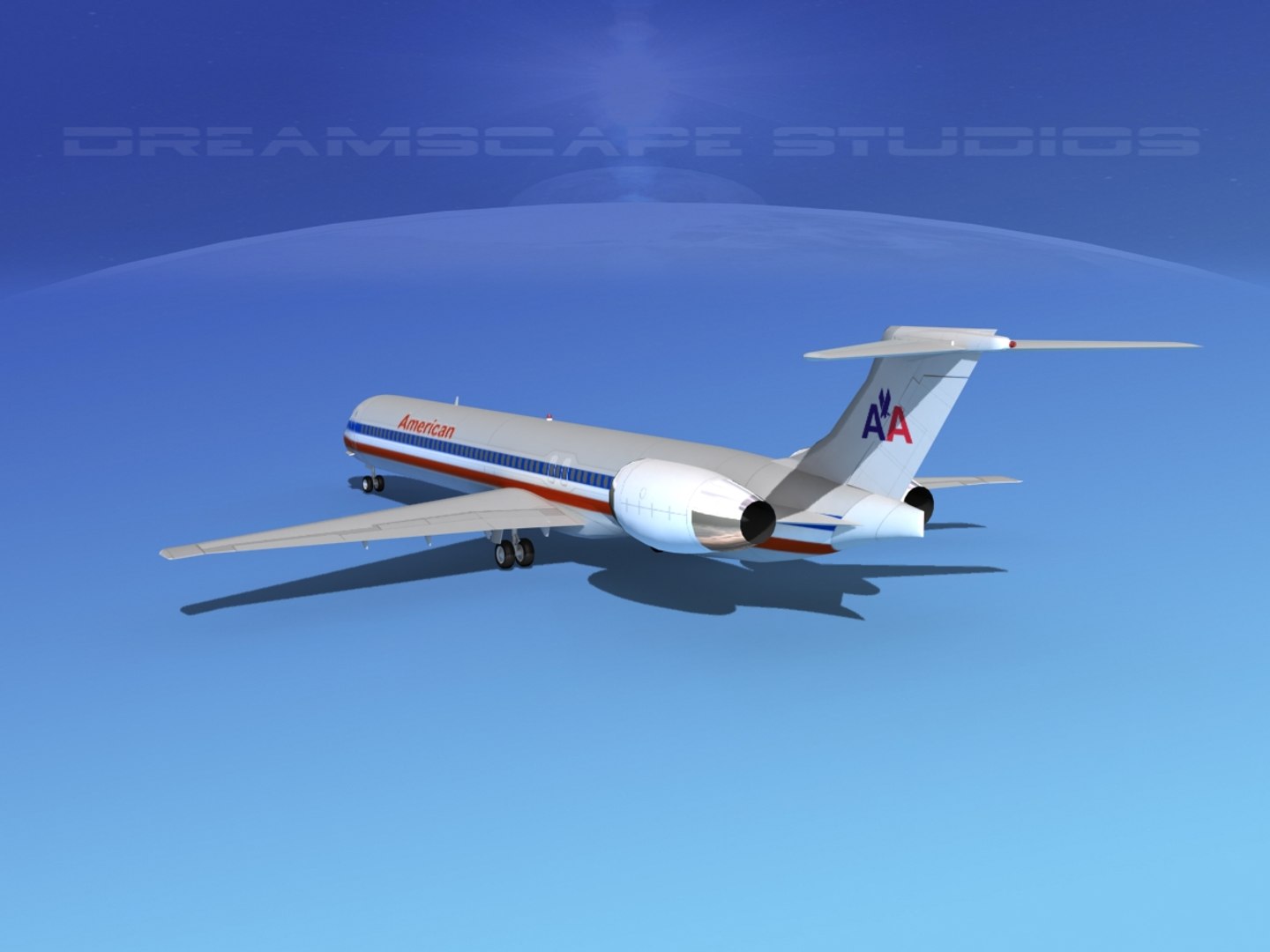 3d Model Md-90 Jet Commercial