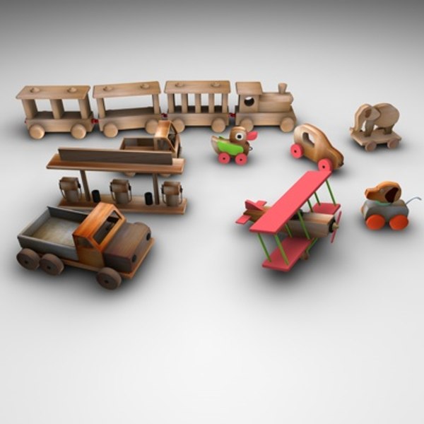 3d wood wooden toys model