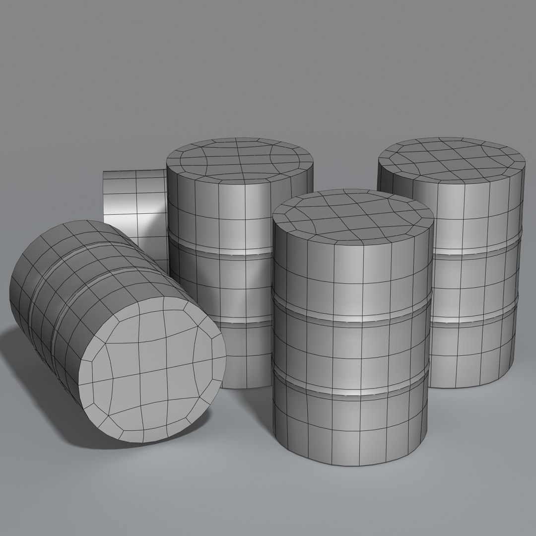 3d Model Storage Drum Battered