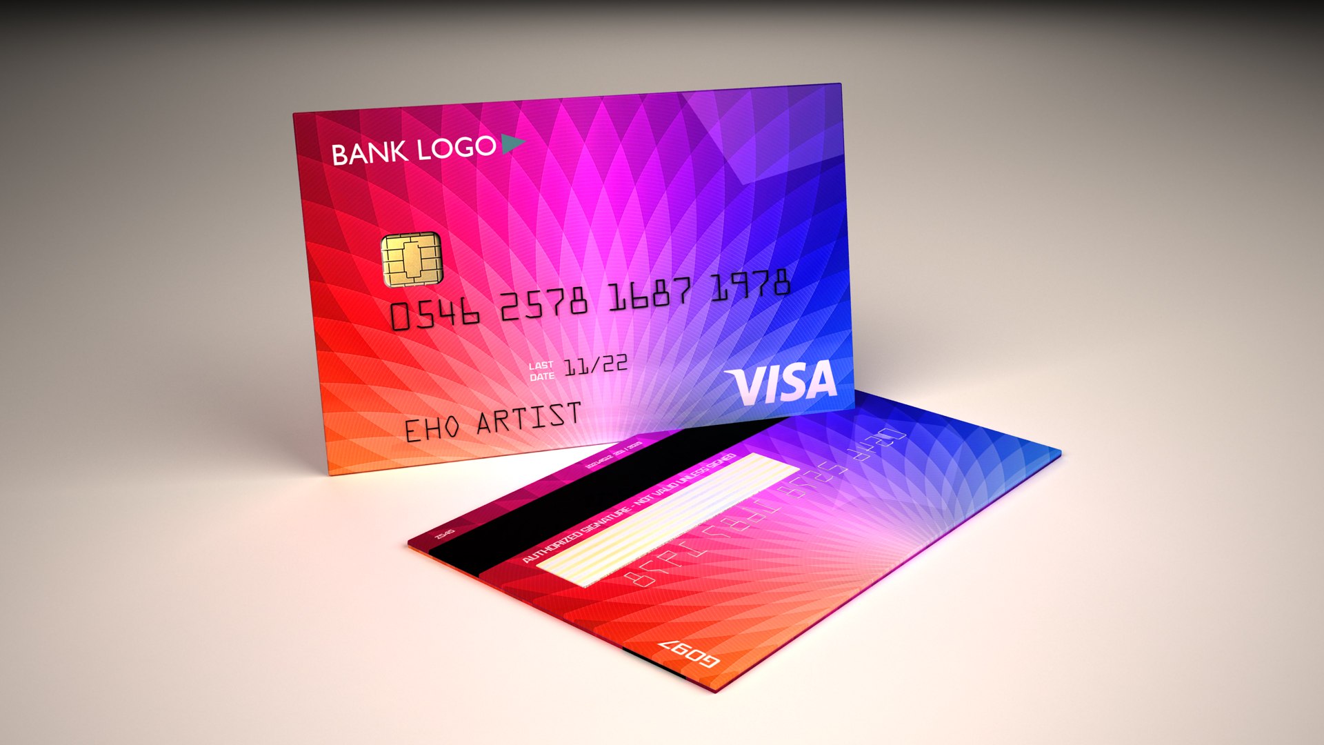 3D credit card 4 design model - TurboSquid 1380529