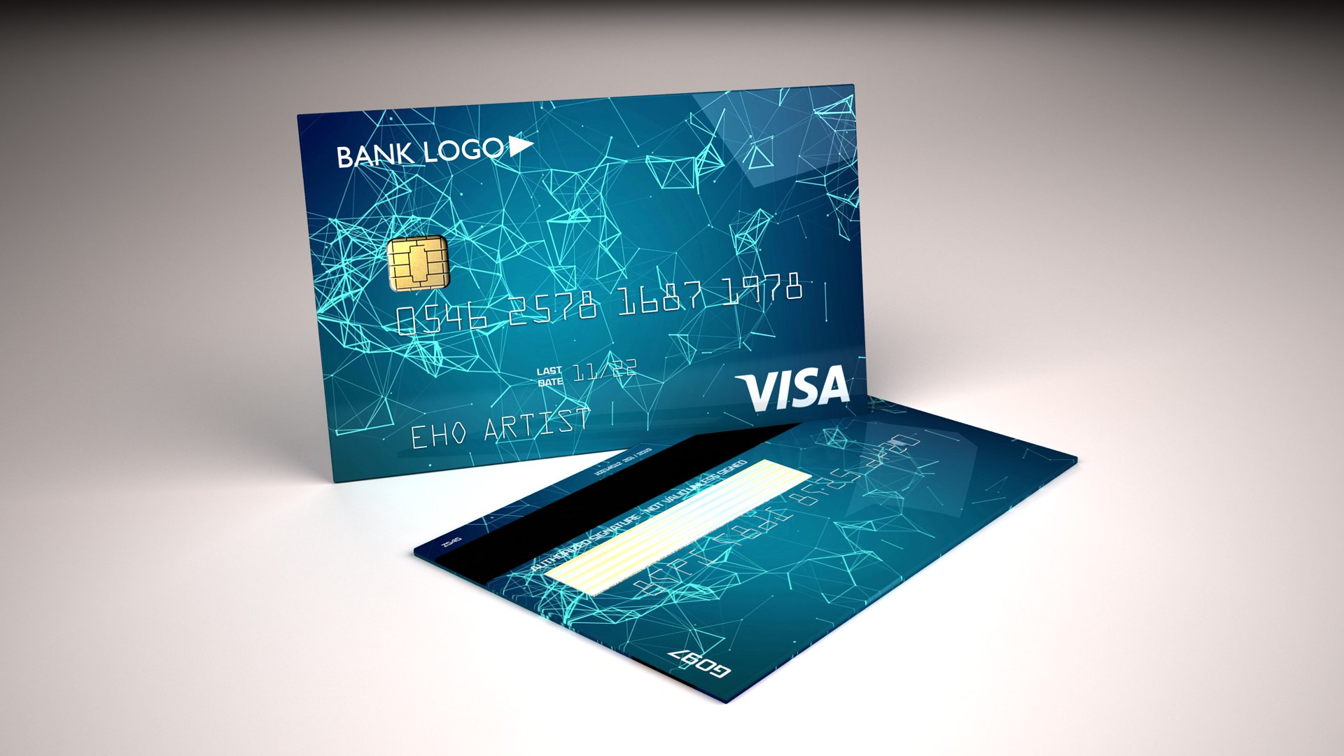 3D credit card 4 design model - TurboSquid 1380529