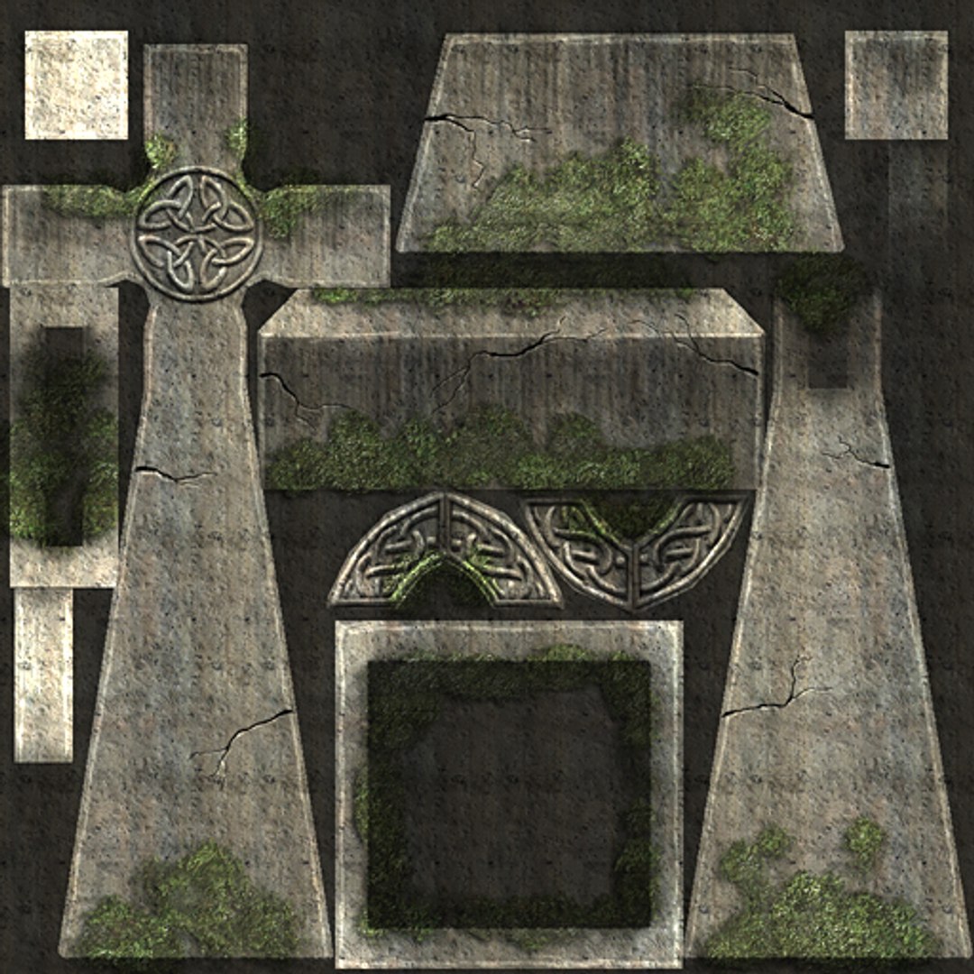 3d Cemetery Tombstones Model