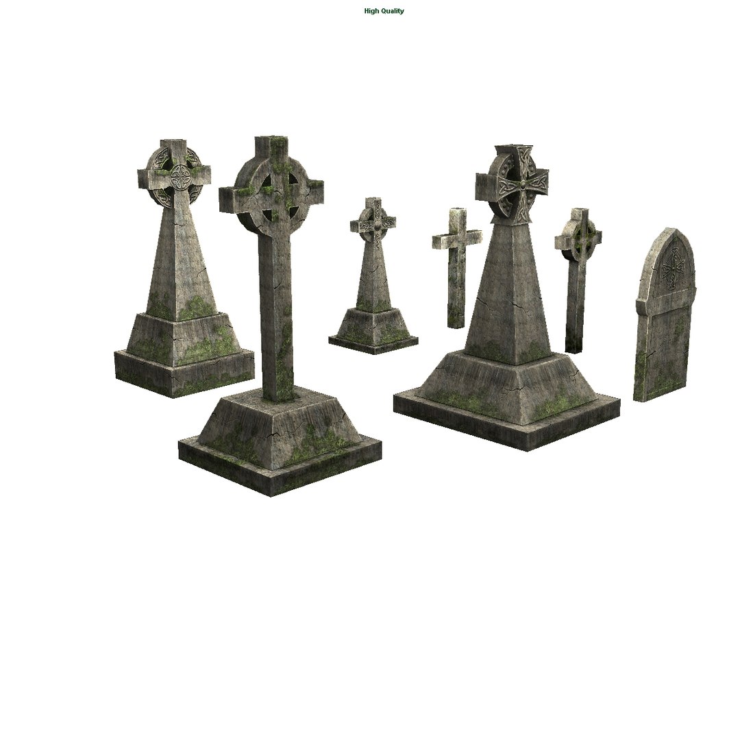 3d Cemetery Tombstones Model