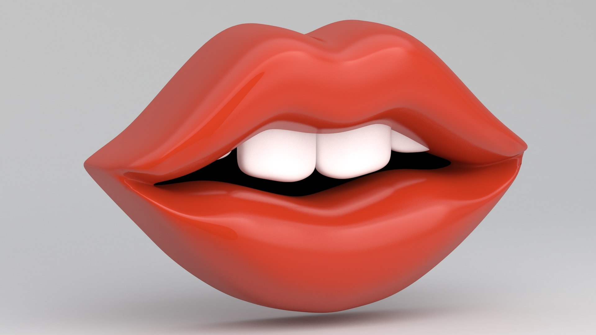 Red Lips With Teeth 3D Model - TurboSquid 2439035