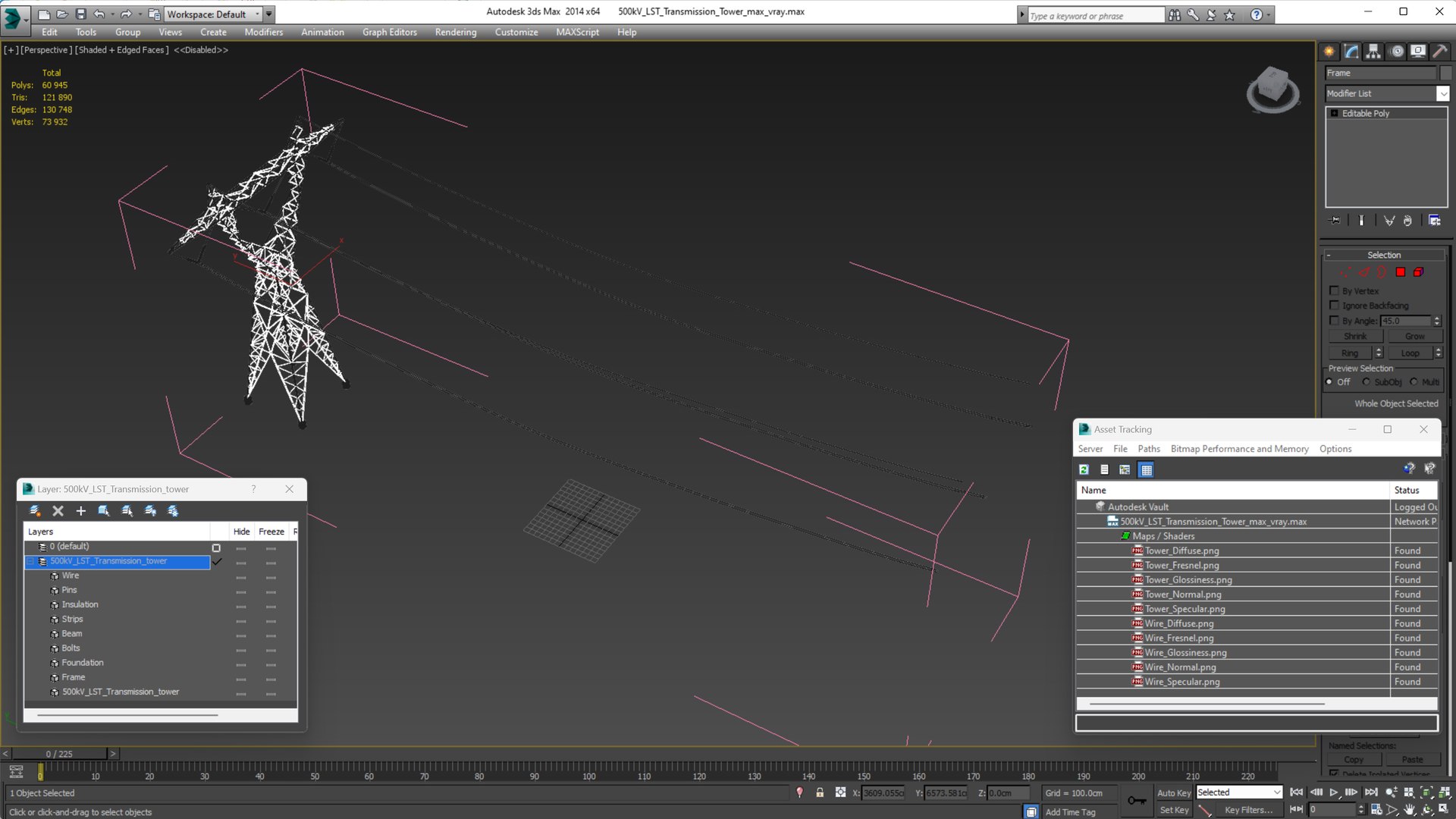 500kV LST Transmission Tower 3D Model - TurboSquid 2123874