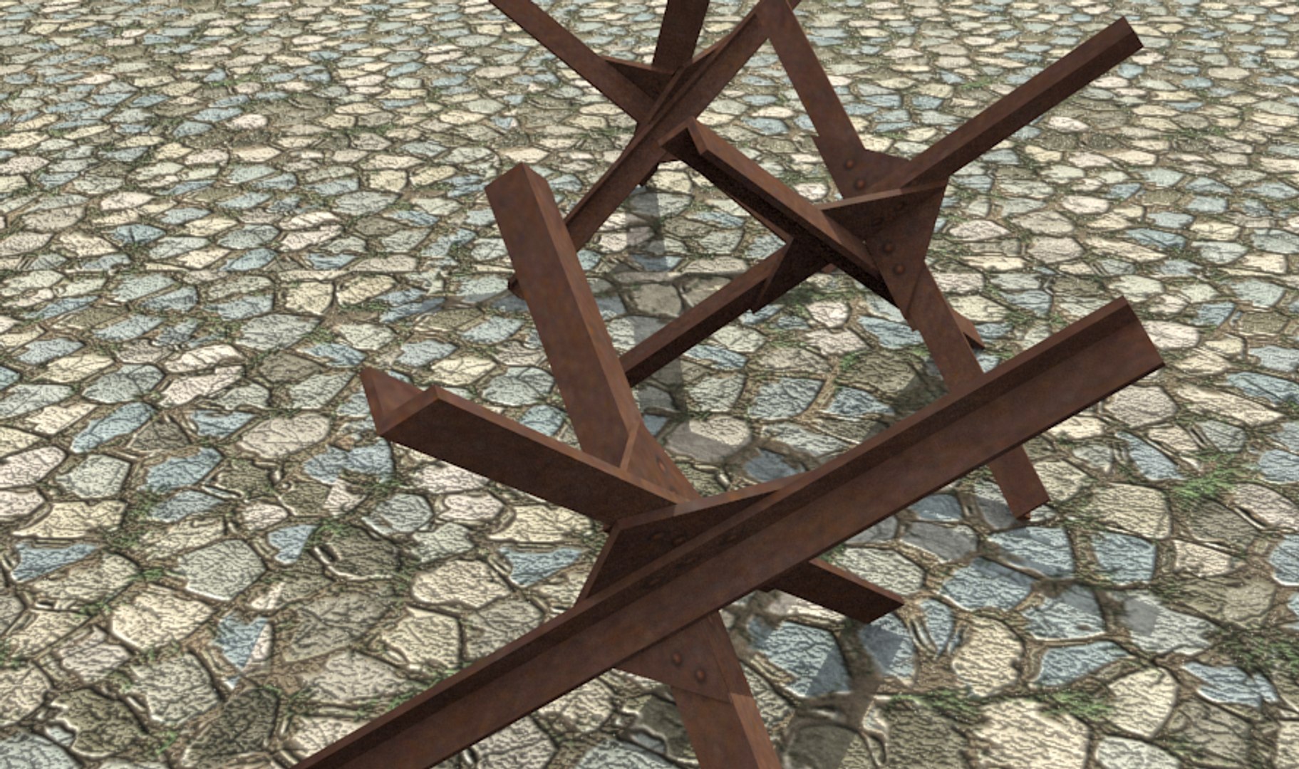 Czech Hedgehog Tank Obstacle Obj