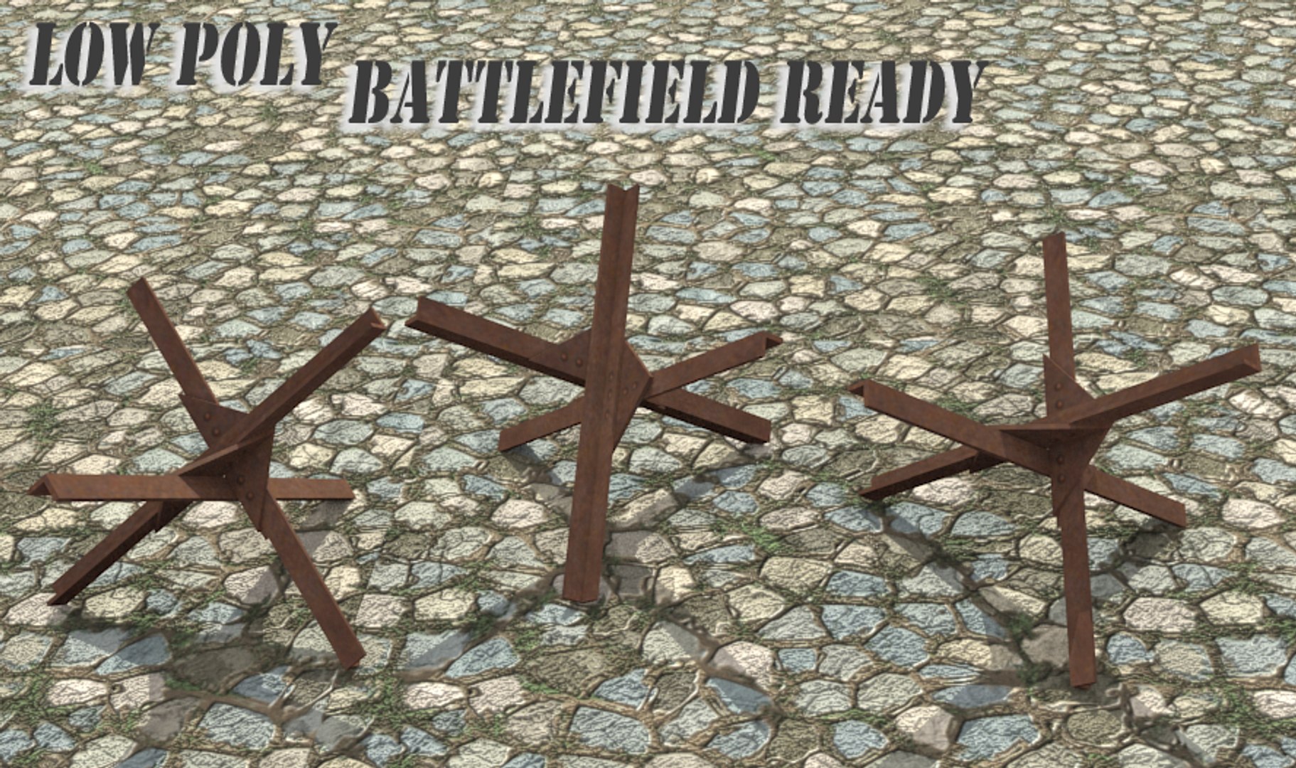 Czech Hedgehog Tank Obstacle Obj