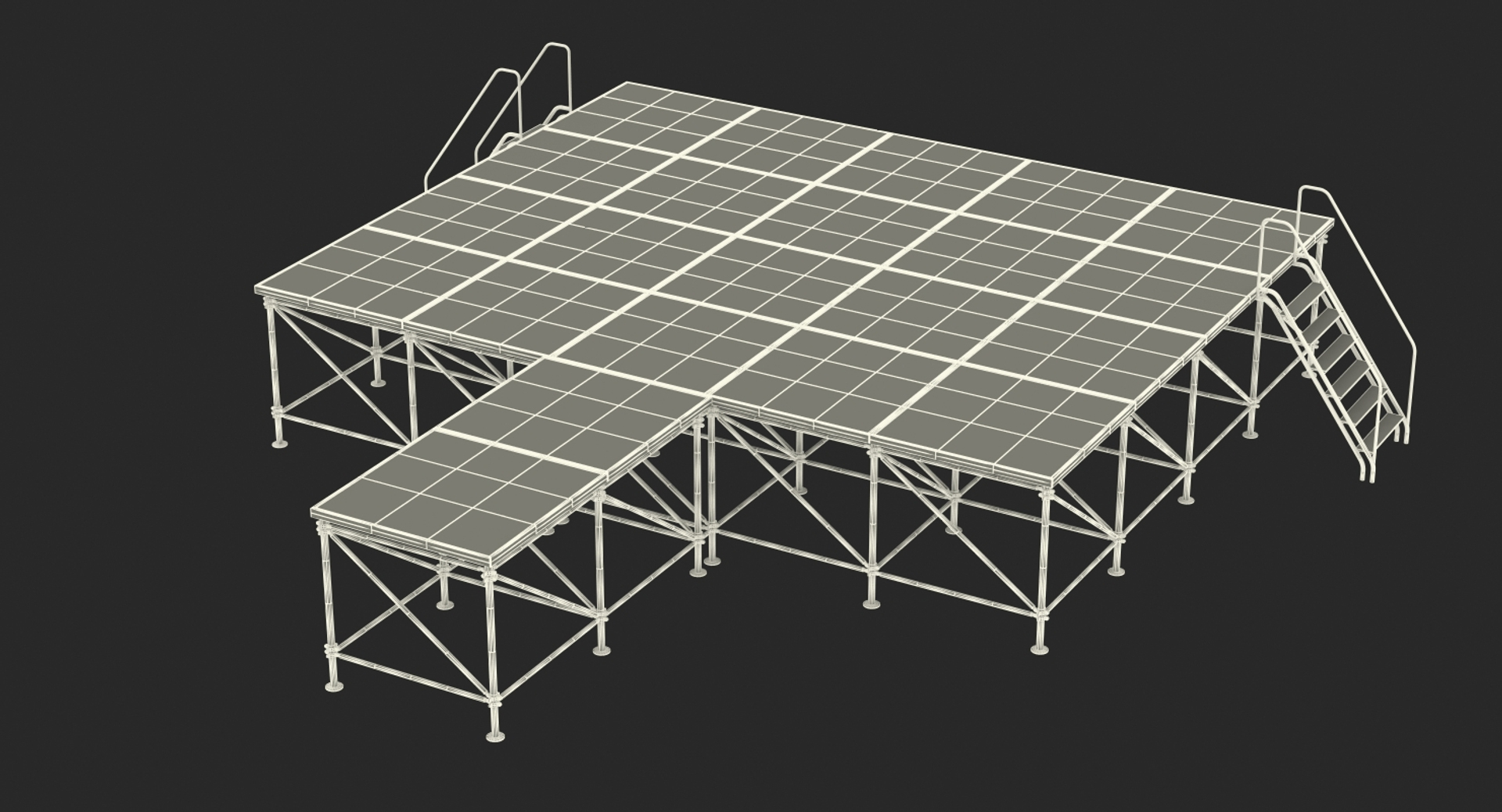 Adjustable Modular Concert Stage Model - TurboSquid 1253887