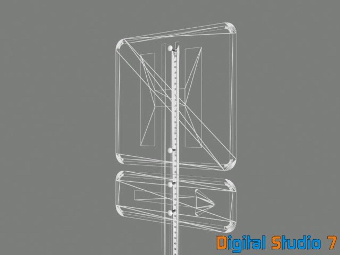 hospital sign 3d model