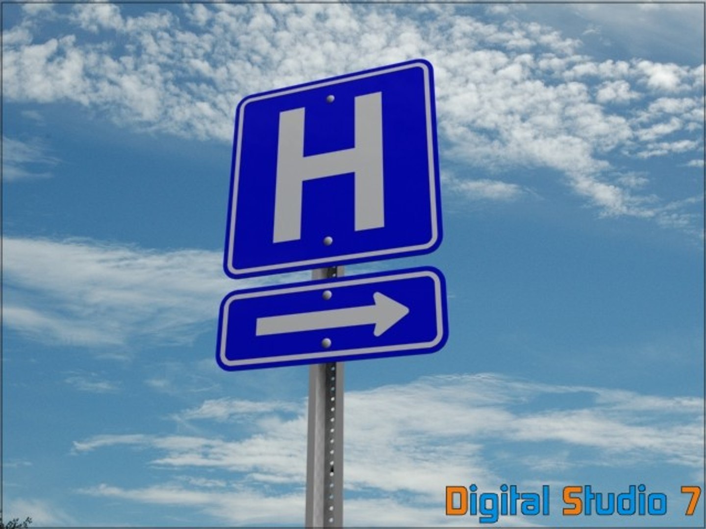 hospital sign 3d model