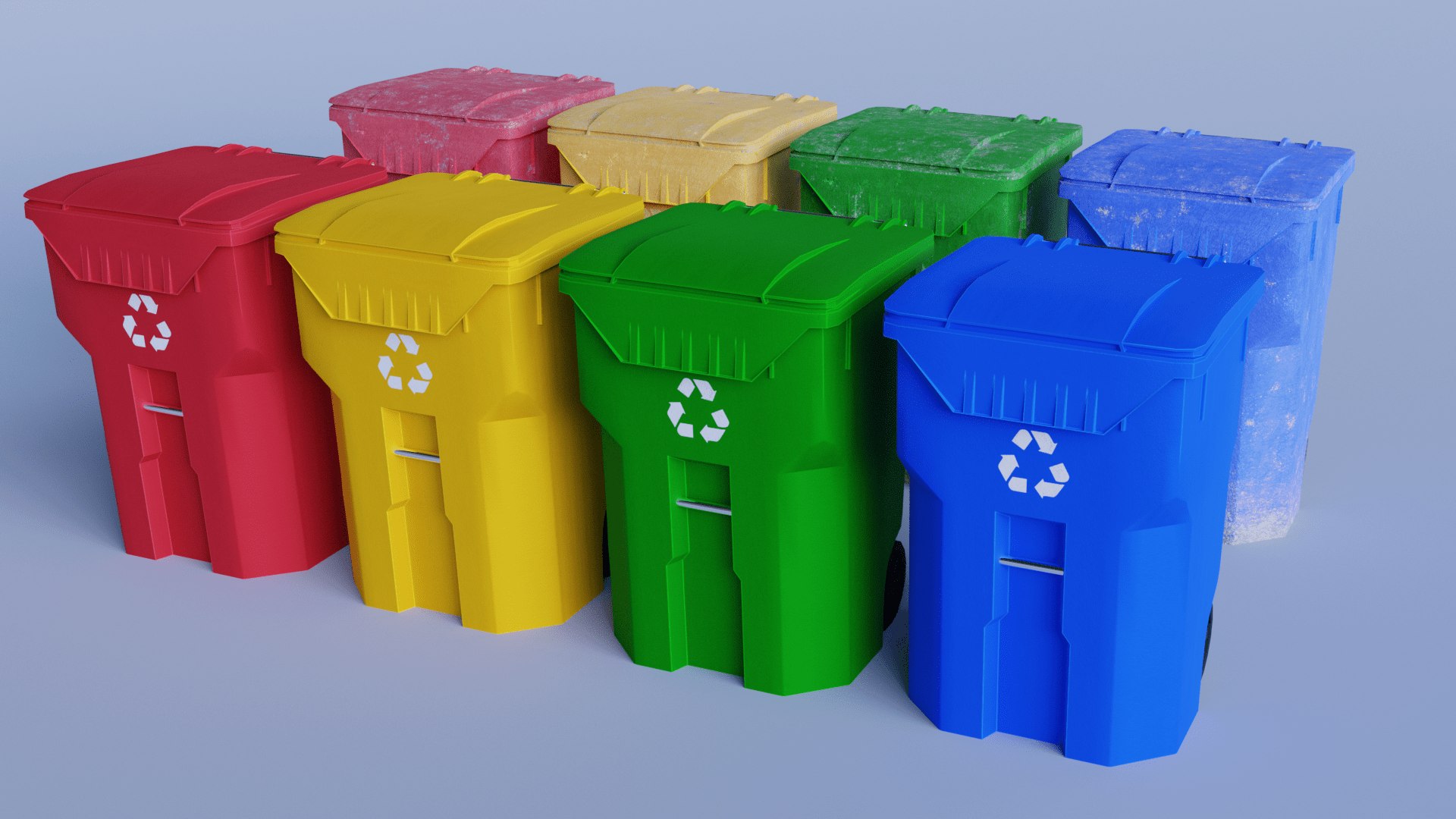 Trash can packs recycle 3D model - TurboSquid 2009826