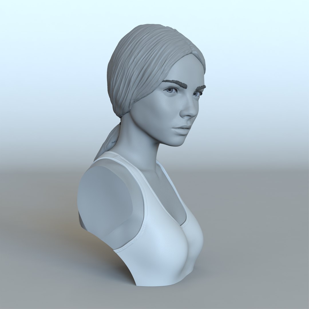 Portrait Girl Ponytail Model - TurboSquid 1261438