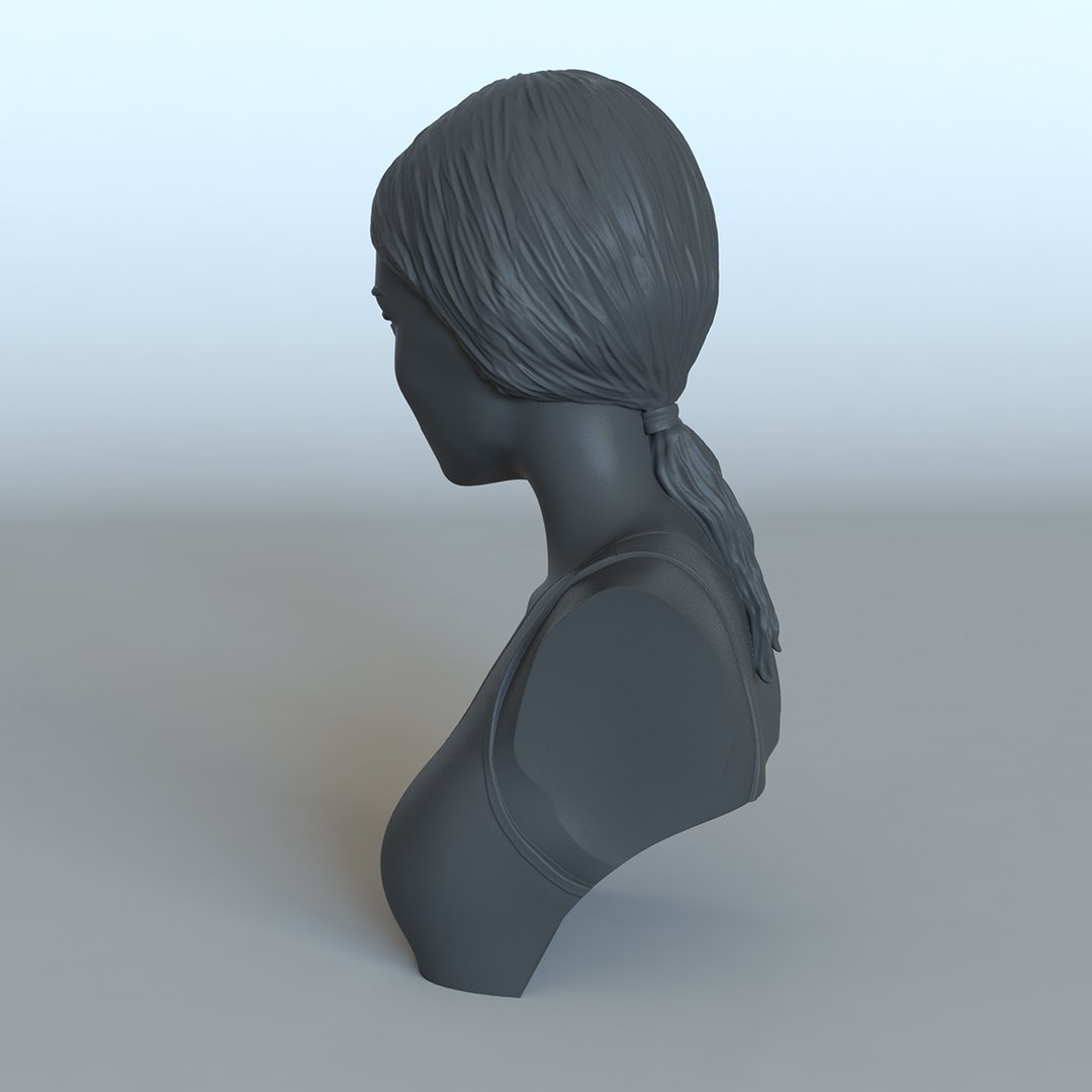 Portrait Girl Ponytail Model - TurboSquid 1261438