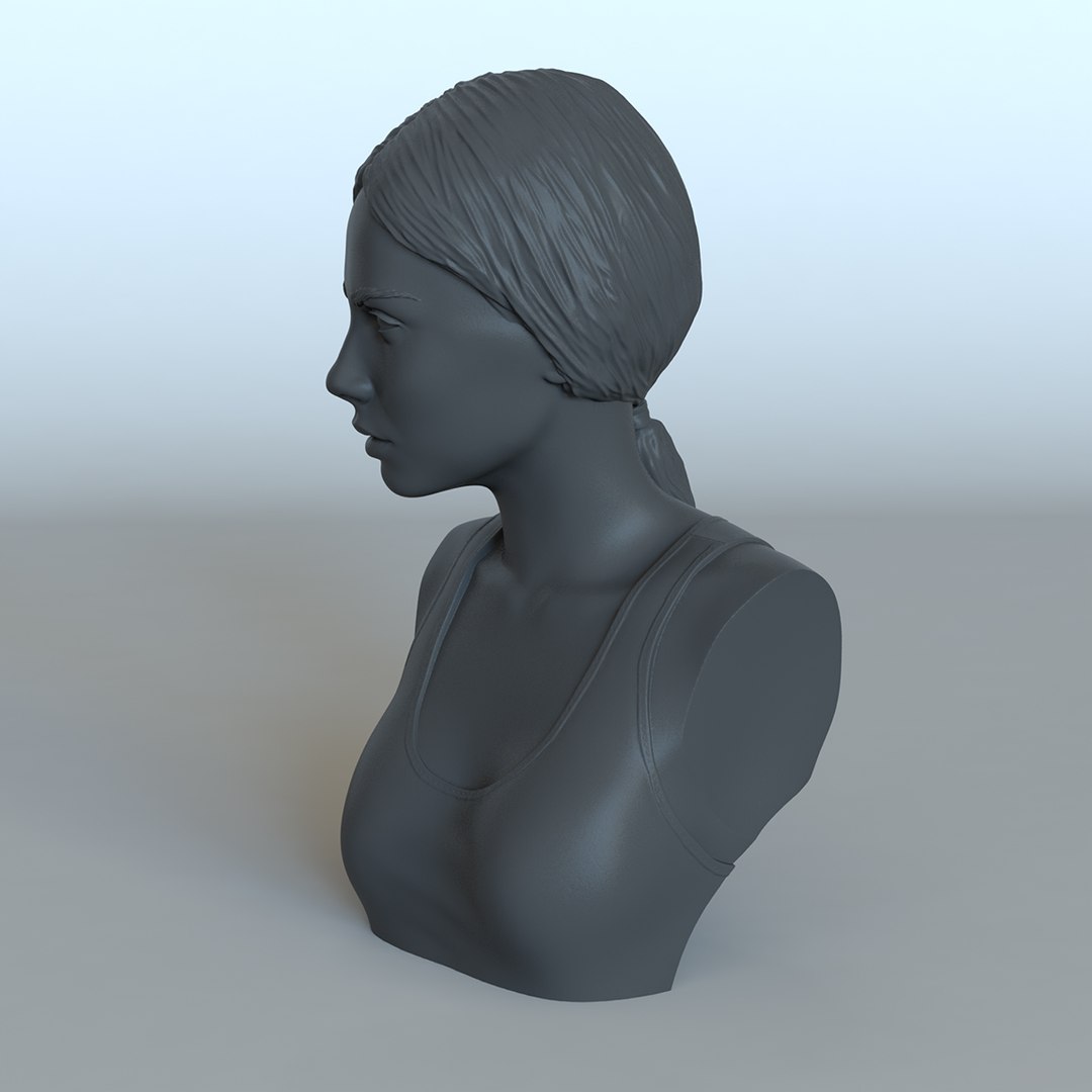 Portrait Girl Ponytail Model - TurboSquid 1261438