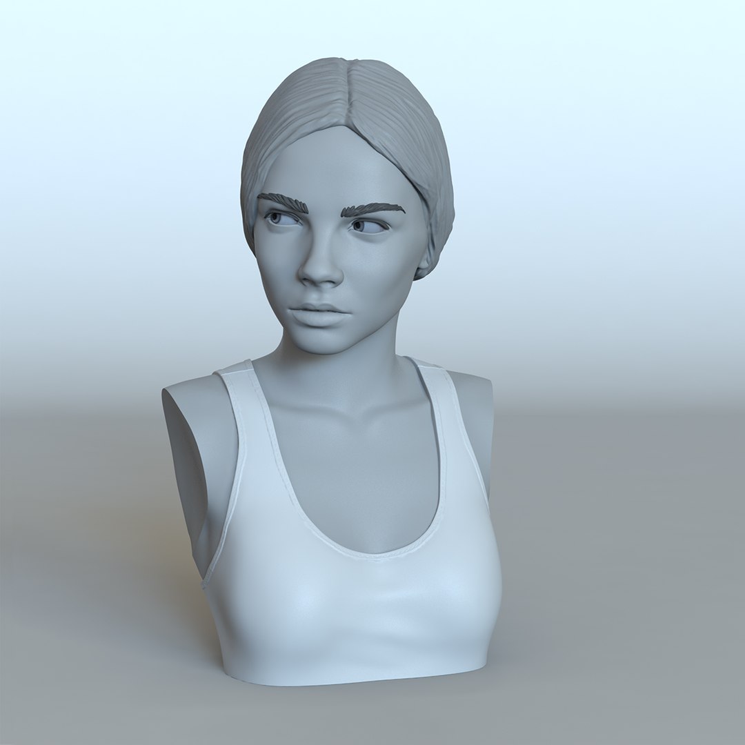 Portrait Girl Ponytail Model - TurboSquid 1261438