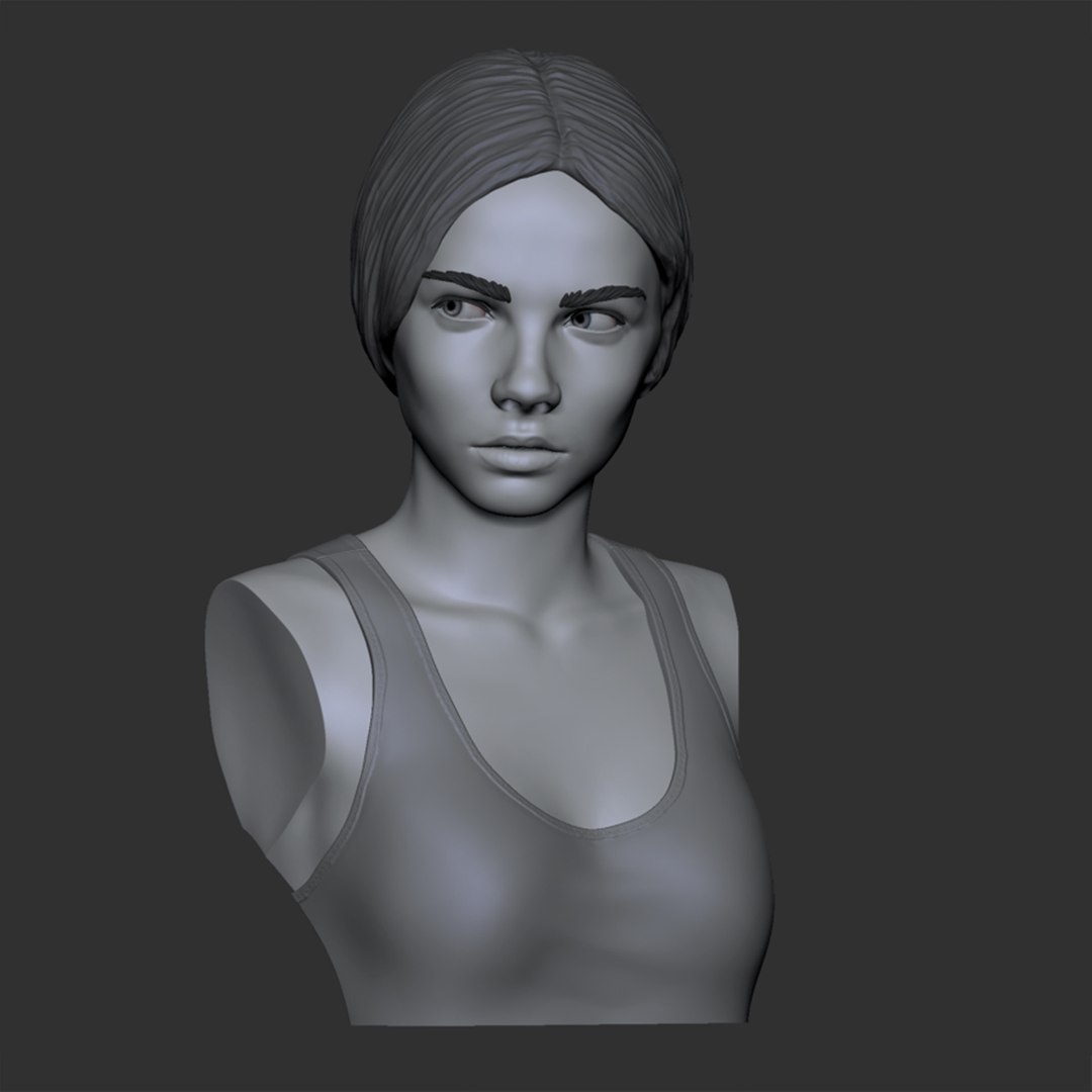 Portrait Girl Ponytail Model - TurboSquid 1261438