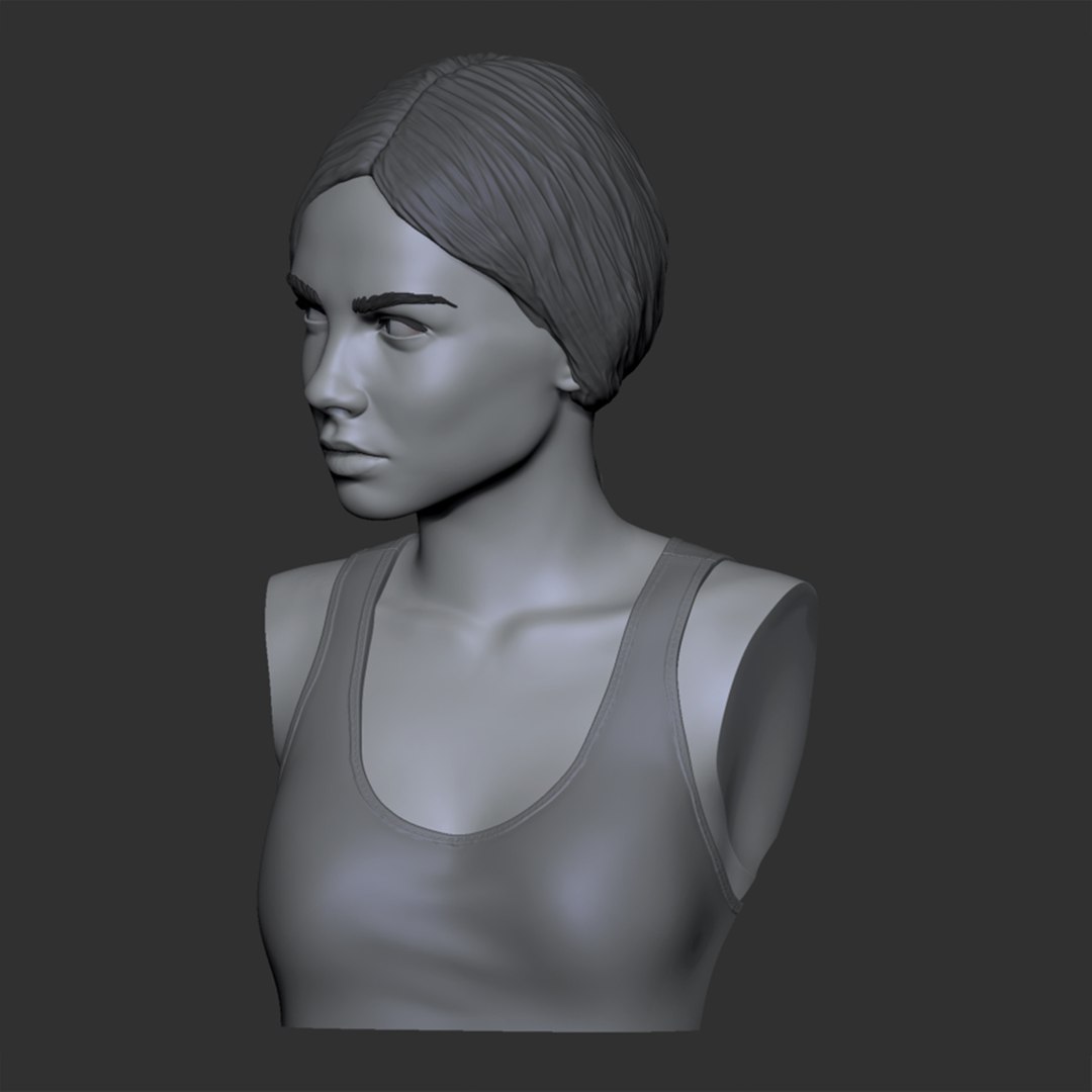 Portrait Girl Ponytail Model - TurboSquid 1261438