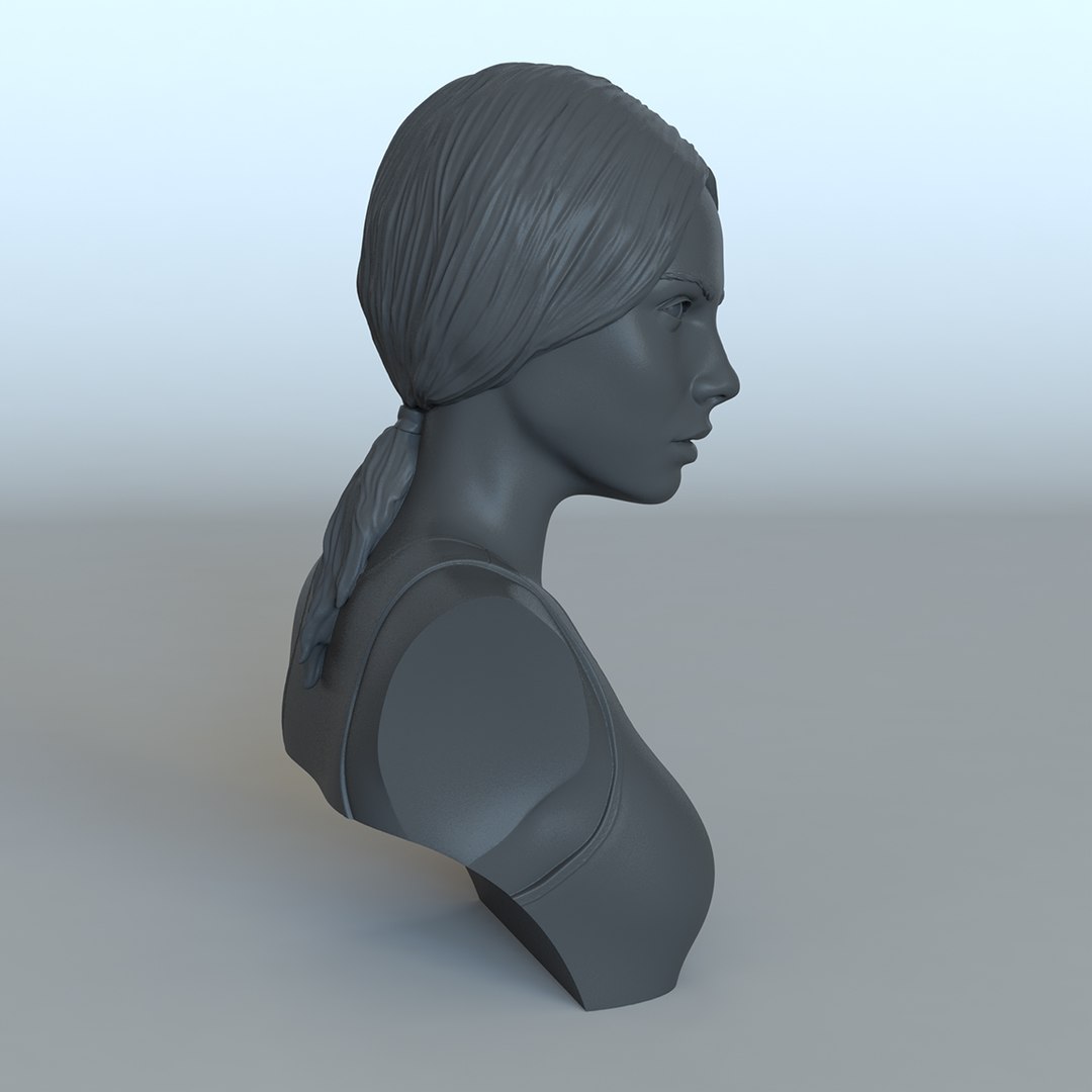 Portrait Girl Ponytail Model - TurboSquid 1261438