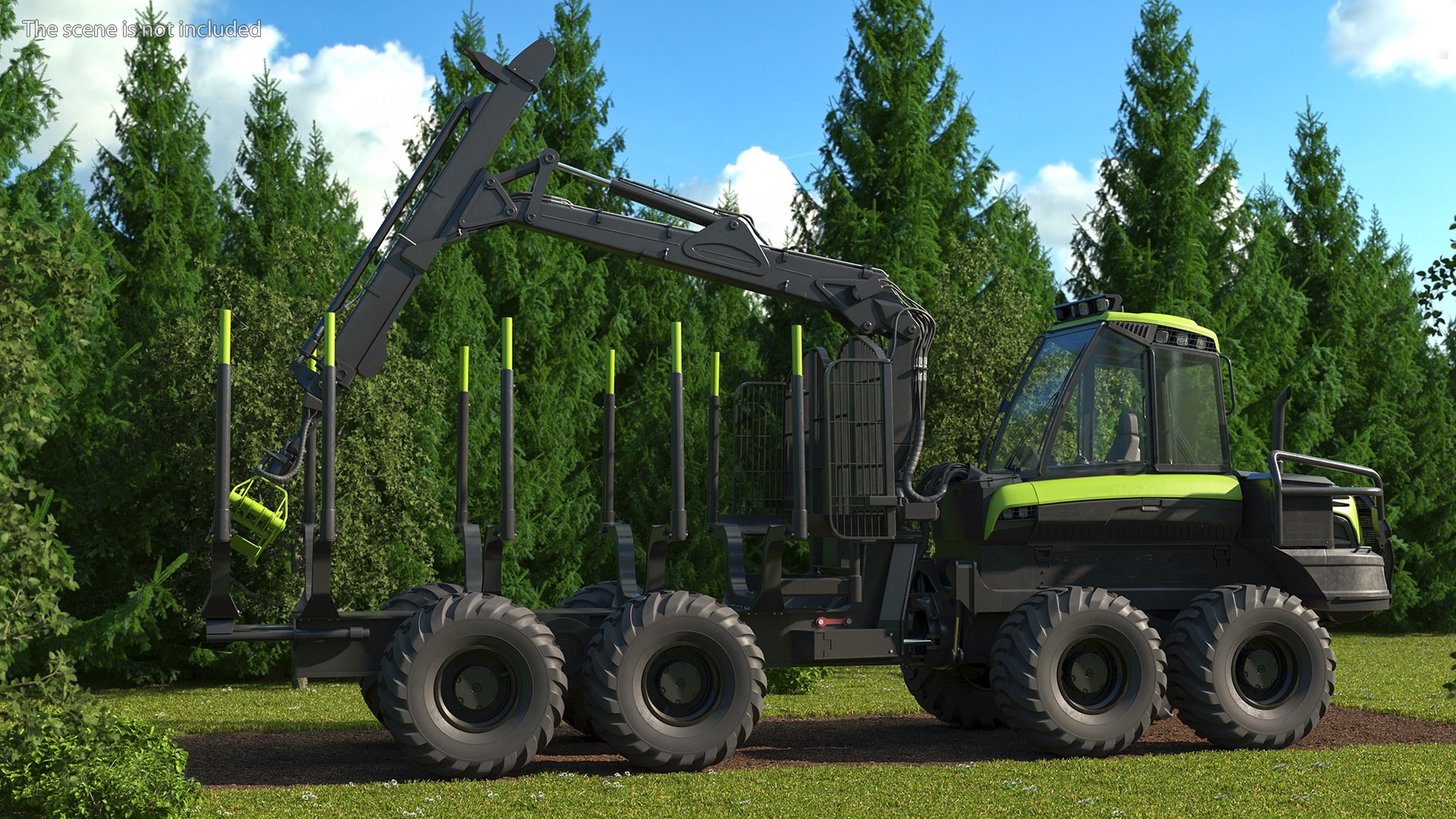 3D Forwarder Forestry Vehicle Rigged For Maya Model - TurboSquid 2028677