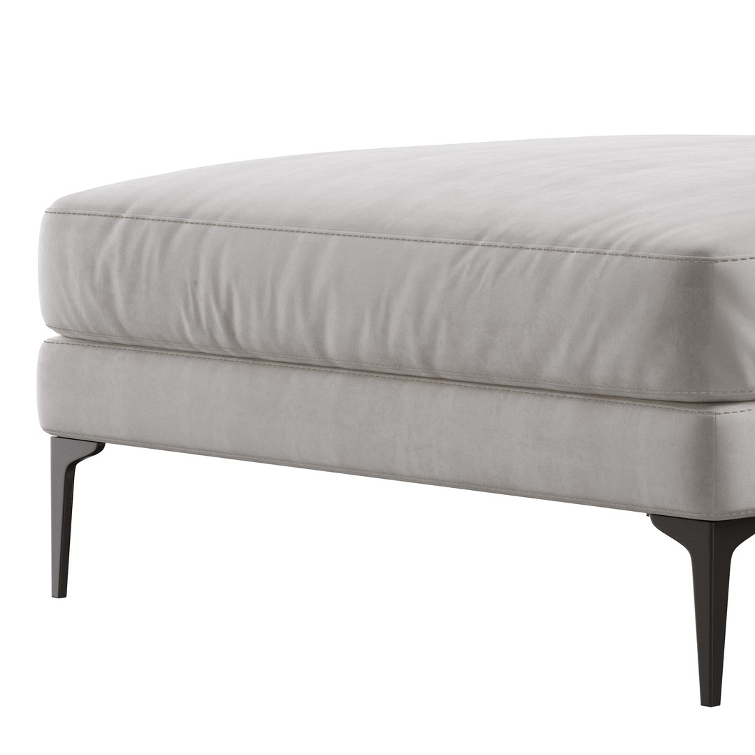 3D West Elm Andes Ottoman - TurboSquid 1823777