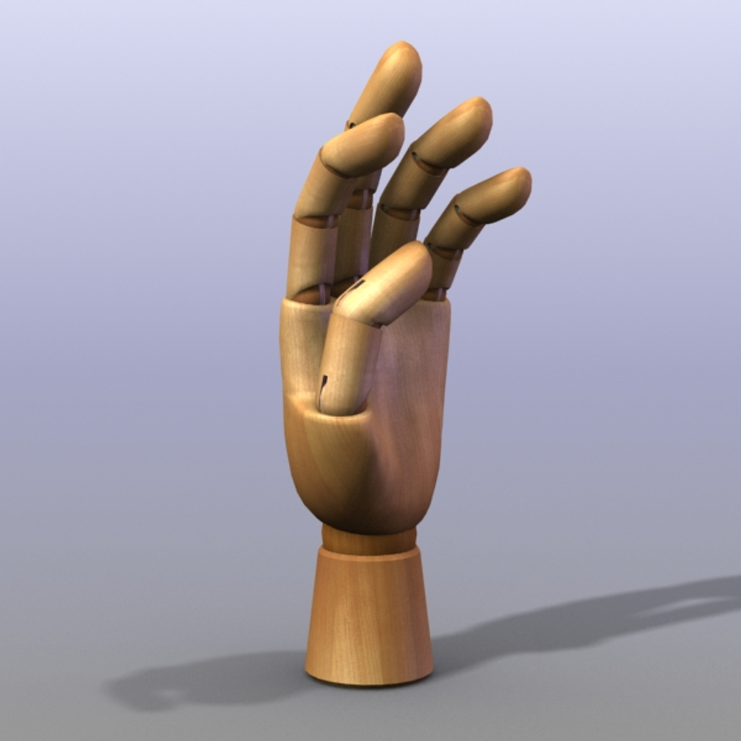 wooden hand human 3d model
