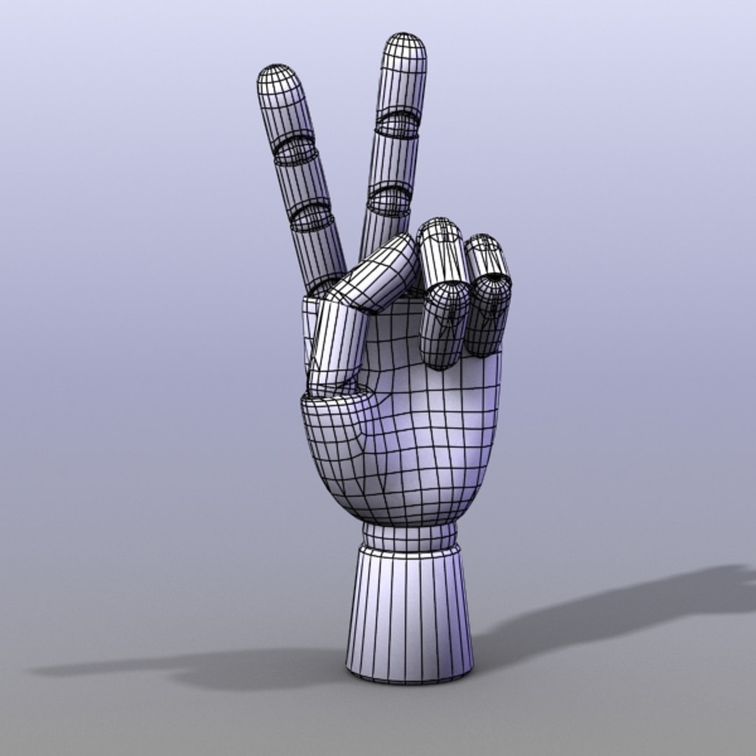 wooden hand human 3d model